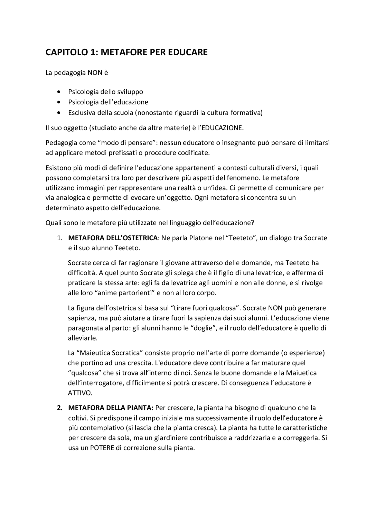 Riassunto Di Teoria Delleducazione Dispense Di Pedagogia Docsity