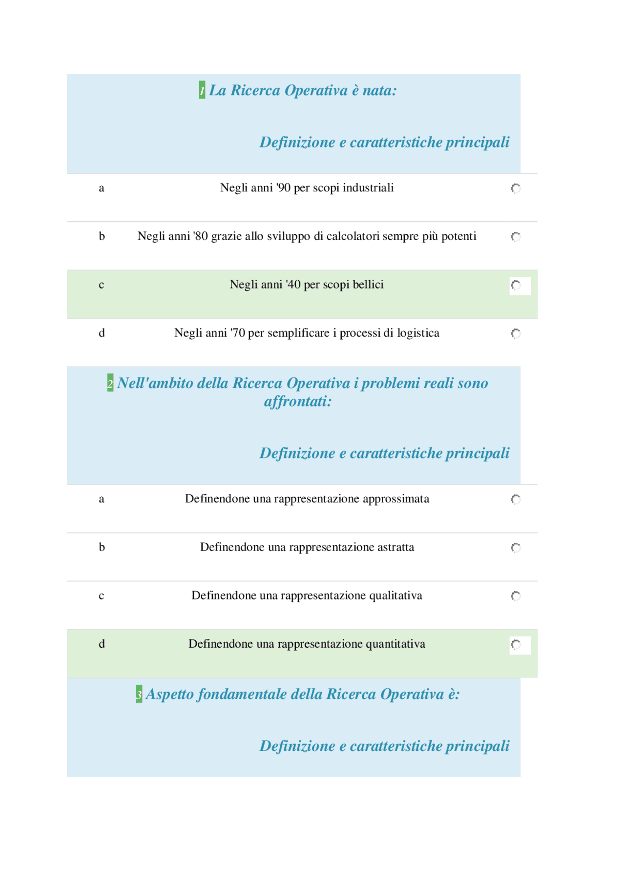 Paniere Di Ricerca Operativa Panieri Di Ricerca Operativa Docsity