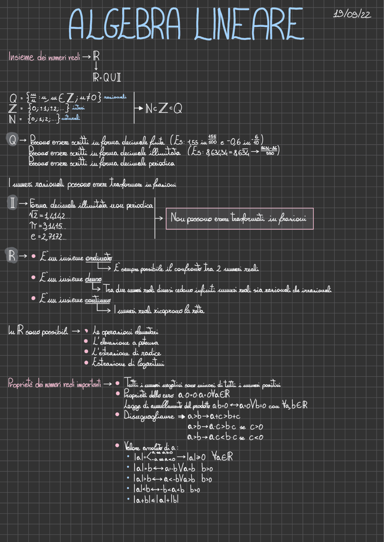Appunti Matematica Generale • Modulo 1 Schemi E Mappe Concettuali Di