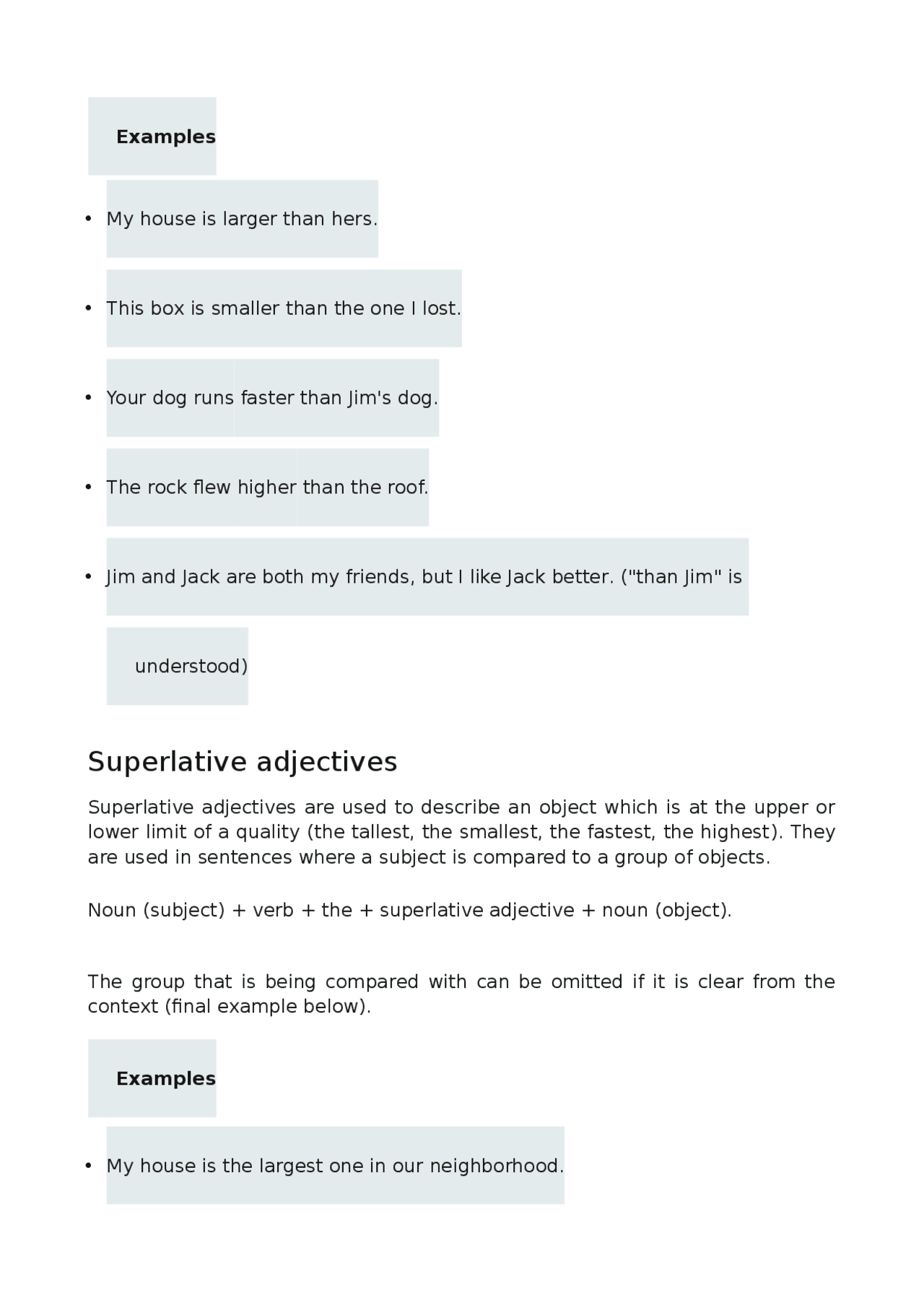 The comparatives and the superlatives | Appunti di Lingua Inglese | Docsity