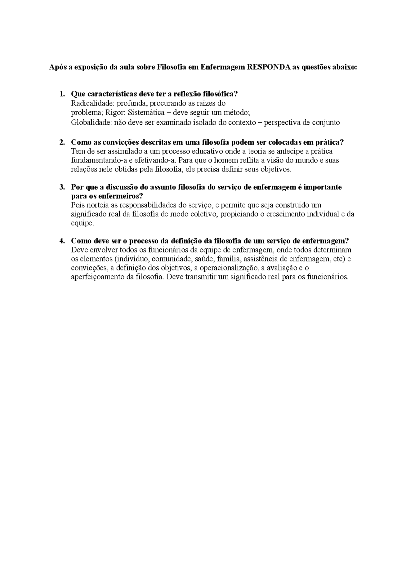 Exercício De Gestão Processo De Trabalho Em Enfermagem Exercícios