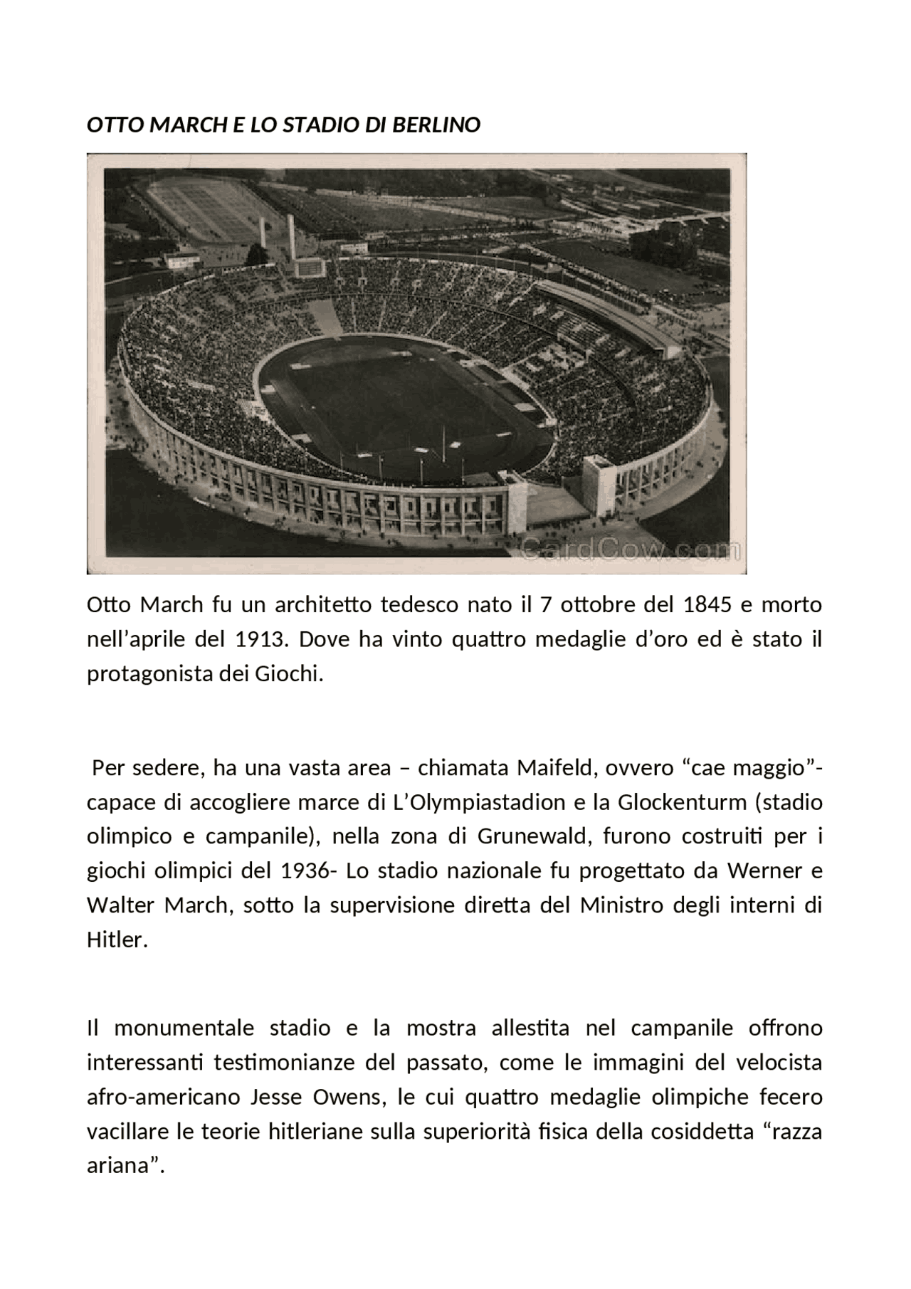 Otto march e Owens : nella loro particolarità | Schemi e mappe ...