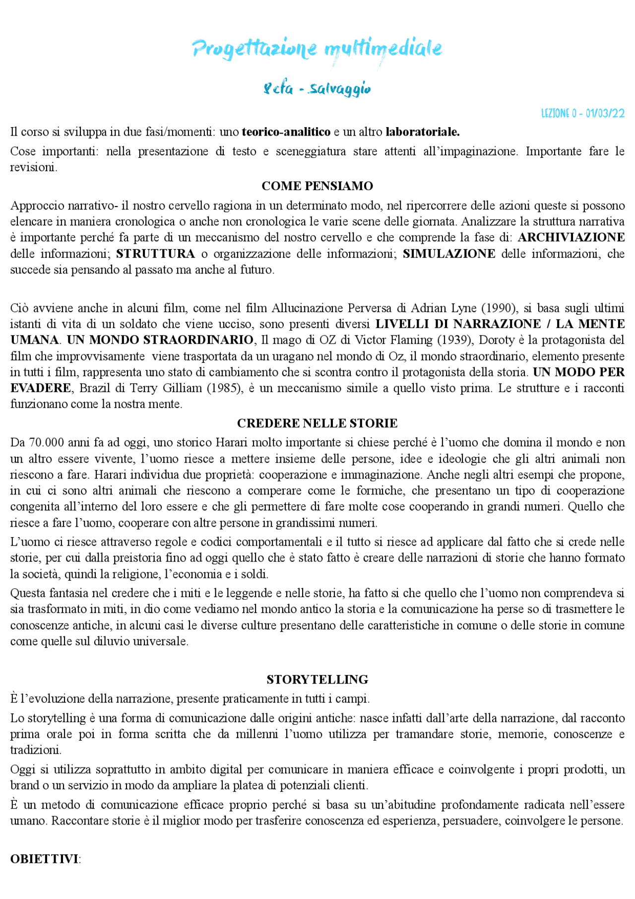 Progettazione Multimediale Appunti Appunti Di Informatica Per La