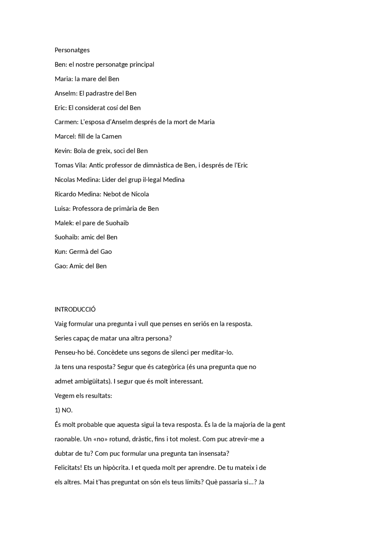 Resumen De La Ben De Care Santos Resúmenes De Catalán Docsity