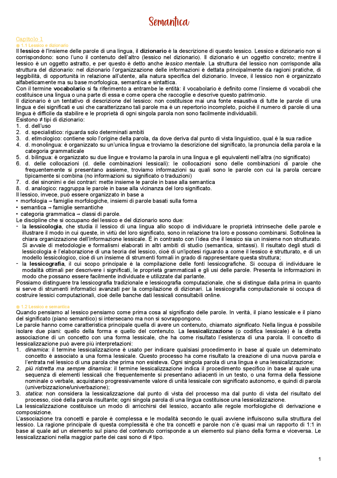 Appunti Libro Lessico Classi Di Parole Strutture E Combinazioni E