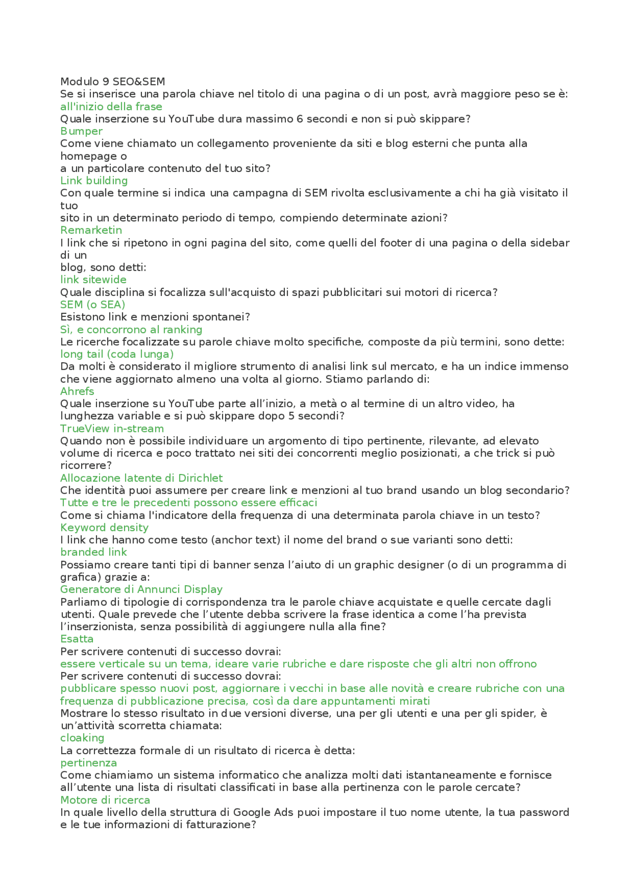 Eipass Social Media Manager Modulo 9 Seoandsem Prove Desame Di
