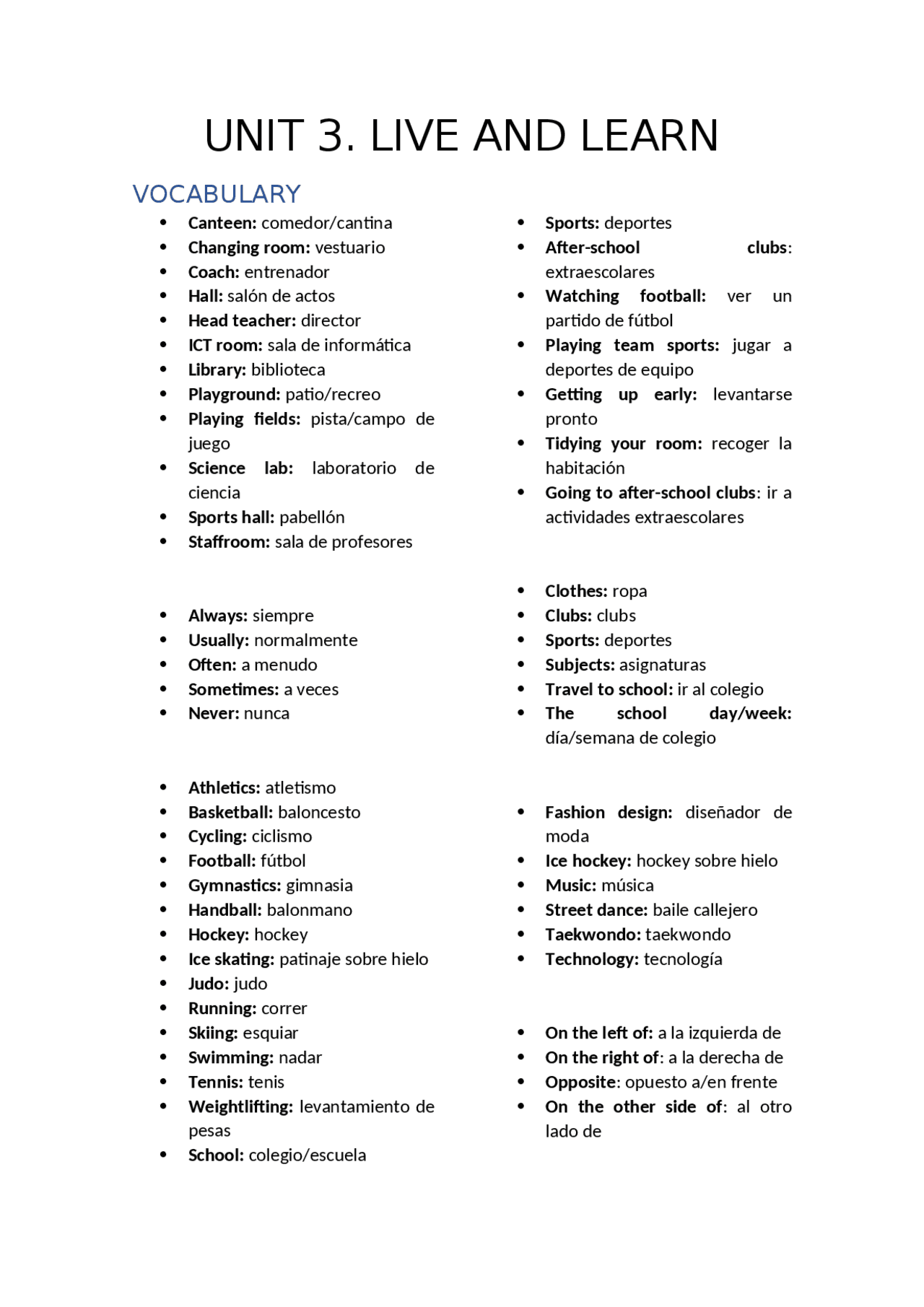 Unit 3 Spectrum 1 Eso Resúmenes De Inglés Docsity