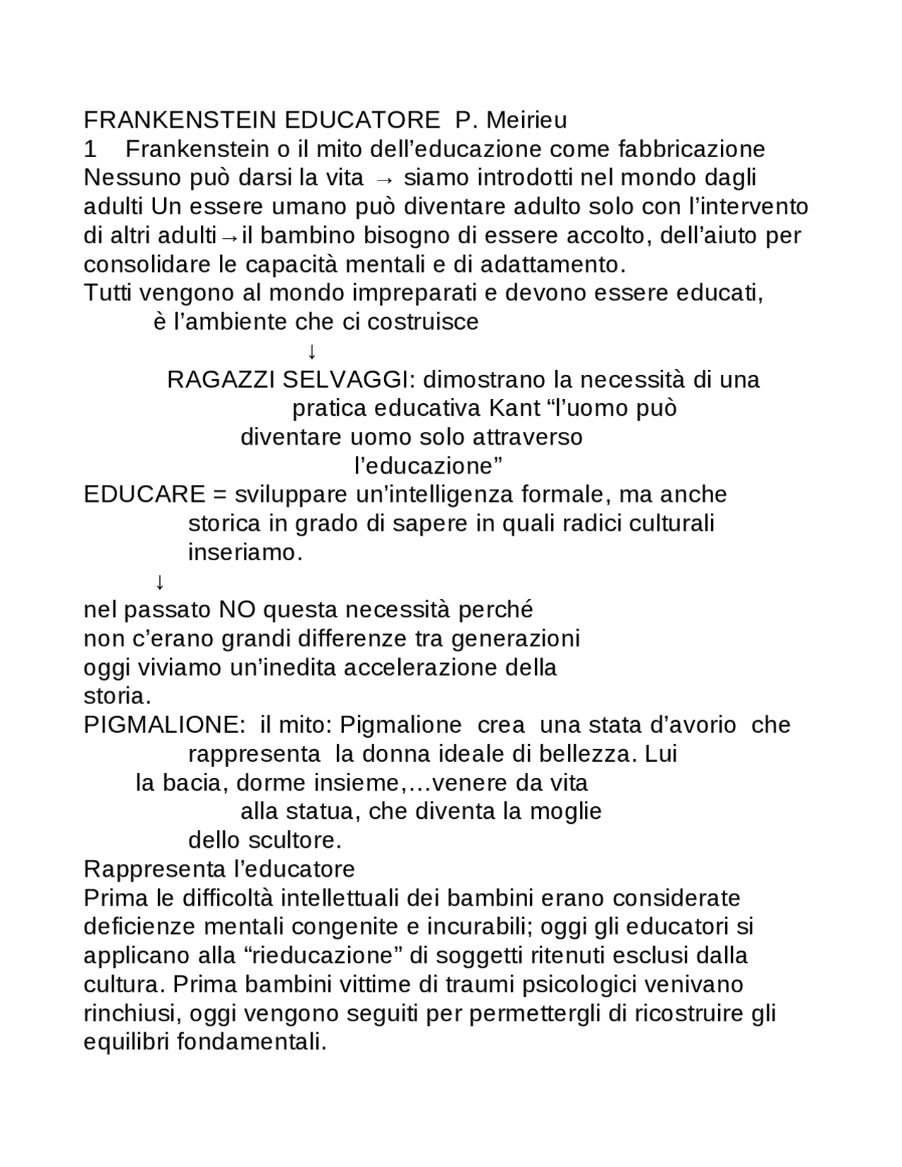 Frankenstein educatore | Appunti di Metodologia della ricerca | Docsity