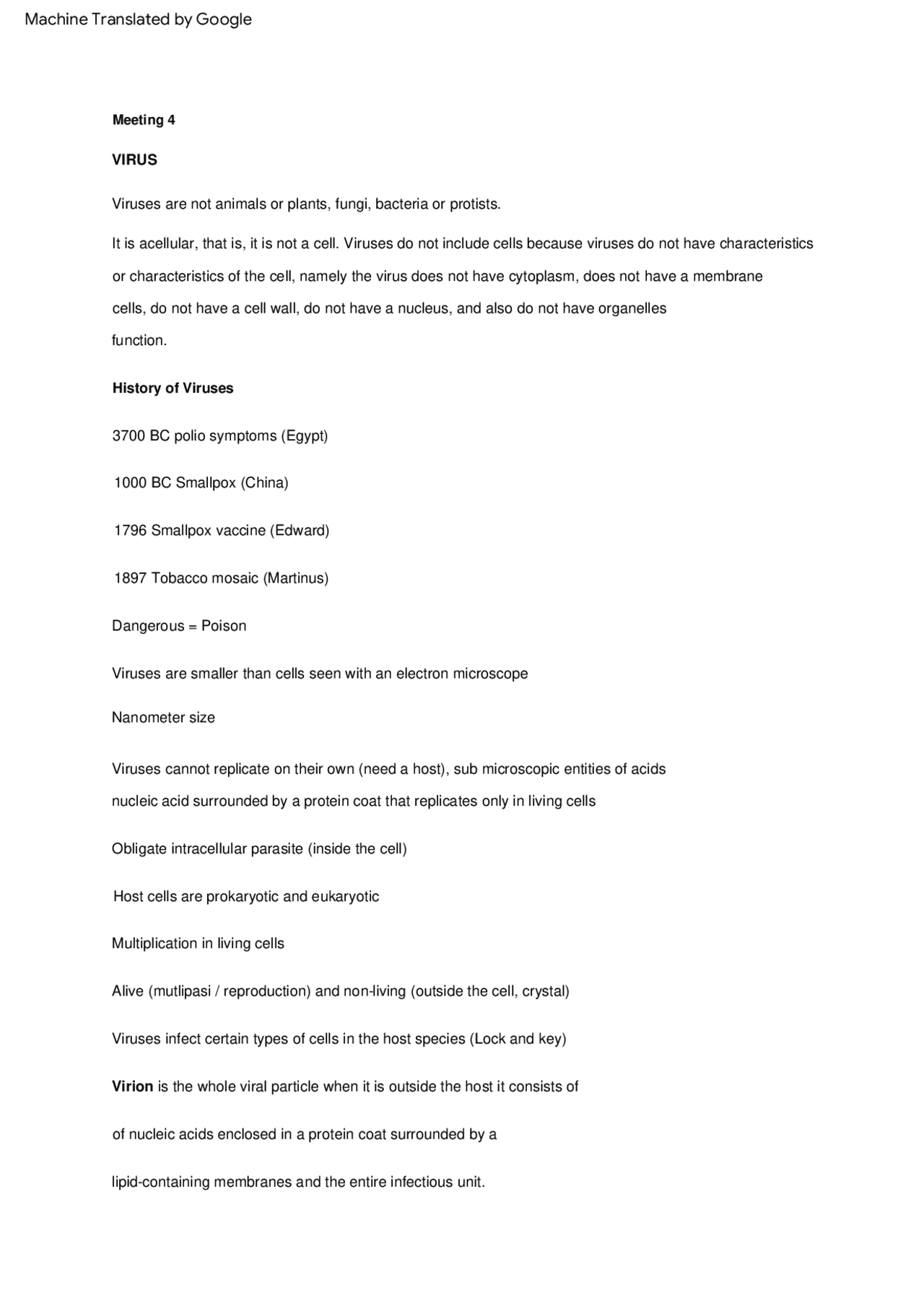 Virusmicrobiology Theory Lecture Notes Microbiology Docsity