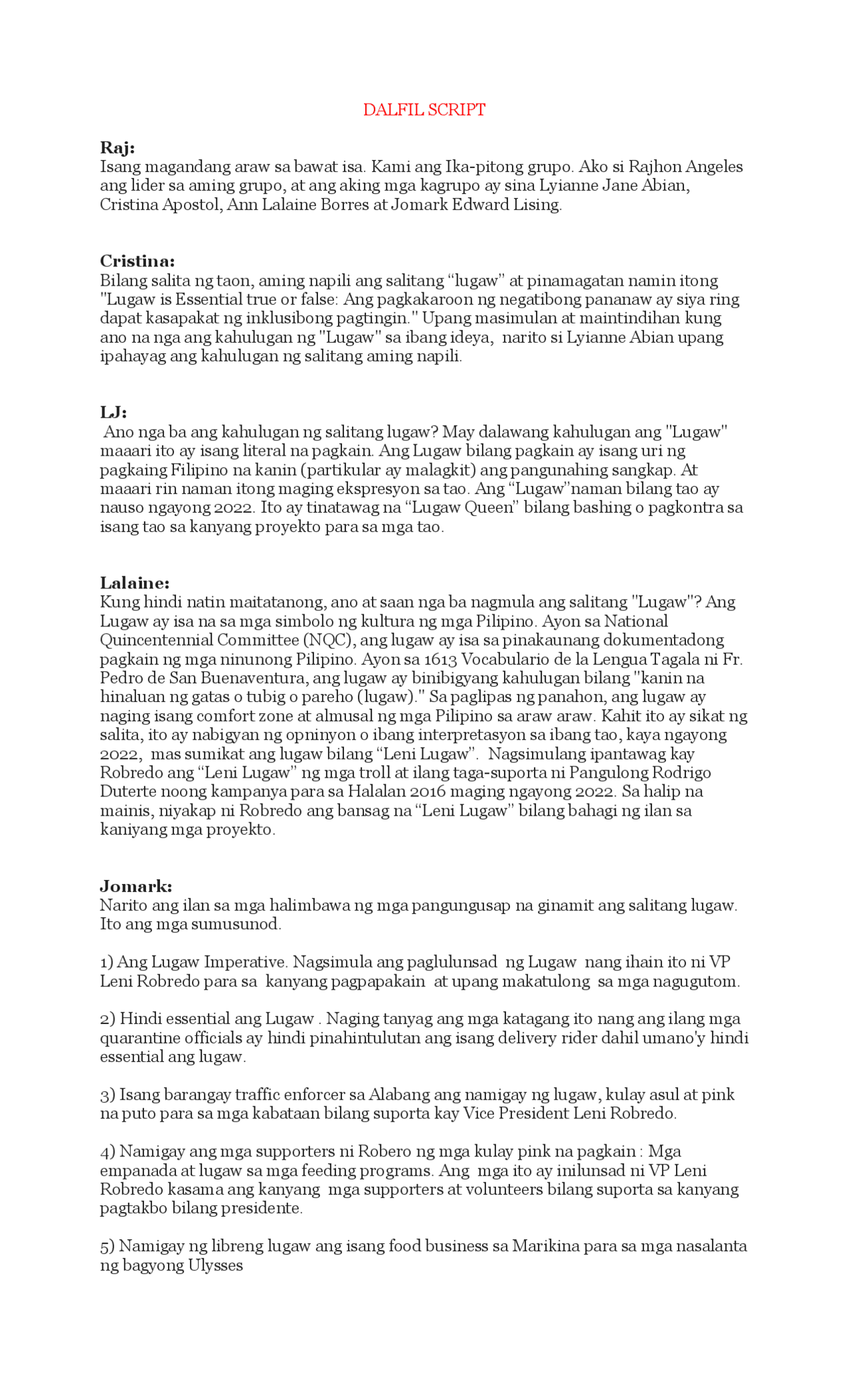 My reviewer in english | High school final essays English | Docsity