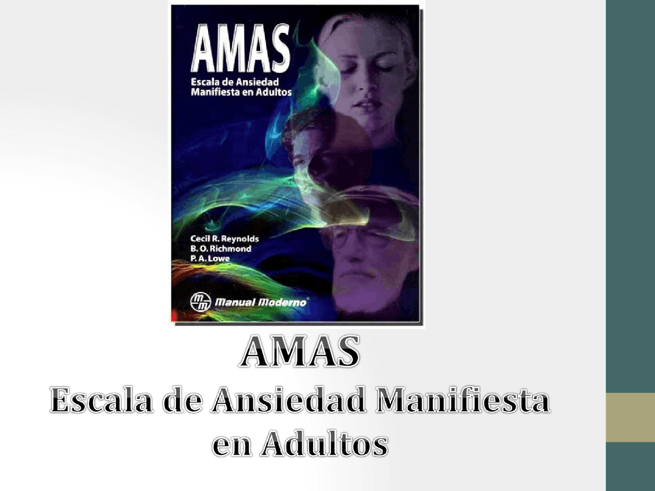AMAS TEST DE ANSIEDAD | Diapositivas de Psicología | Docsity