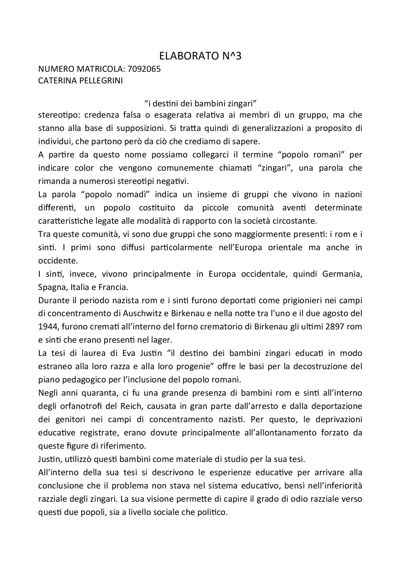 Terzo Elaborato Storia Prove Desame Di Storia Docsity
