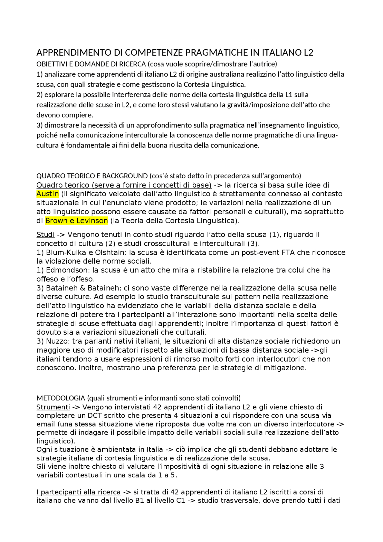 Riassunto Articolo di Talia Walker per Didattica delle Lingue Moderne (secondo modulo ...
