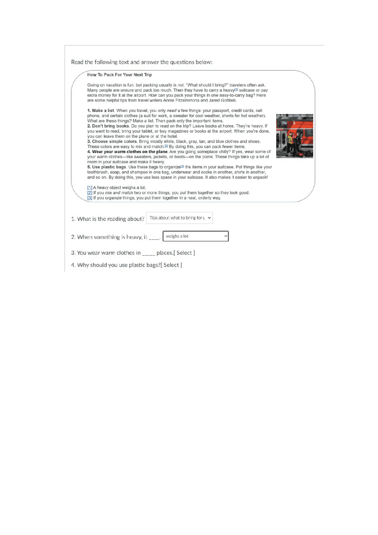 Basico 6 Icpna Reading Quiz Exámenes De Inglés Docsity