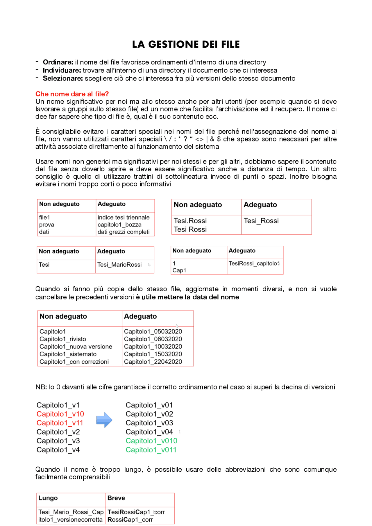 La gestione dei file | Sintesi del corso di Fondamenti di informatica ...