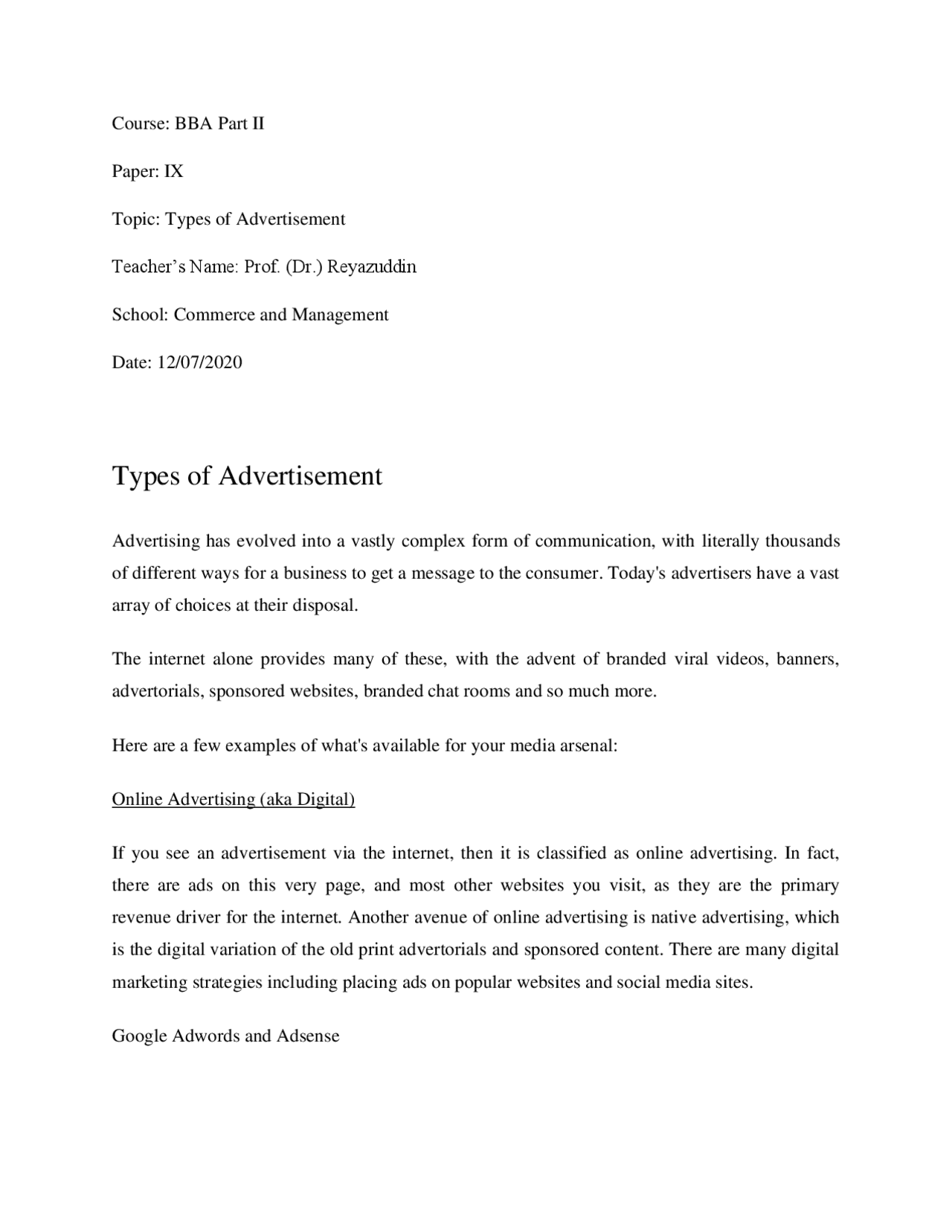 Details of advertising | Lecture notes Advertising and Sales Promotion ...