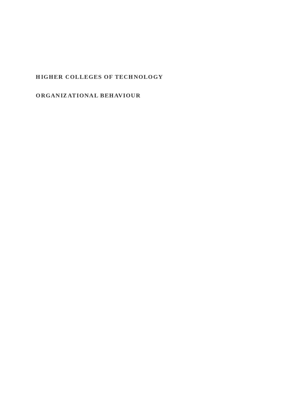 Organizational Behaviour Summaries Humanities Docsity