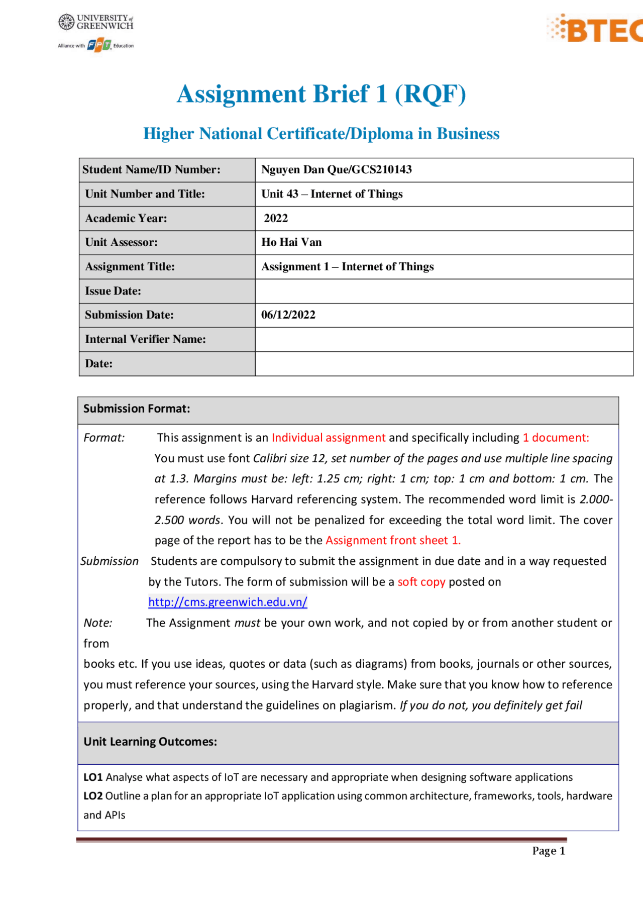 IoT 1690 assignment 1 pass | Cheat Sheet Programming Languages | Docsity
