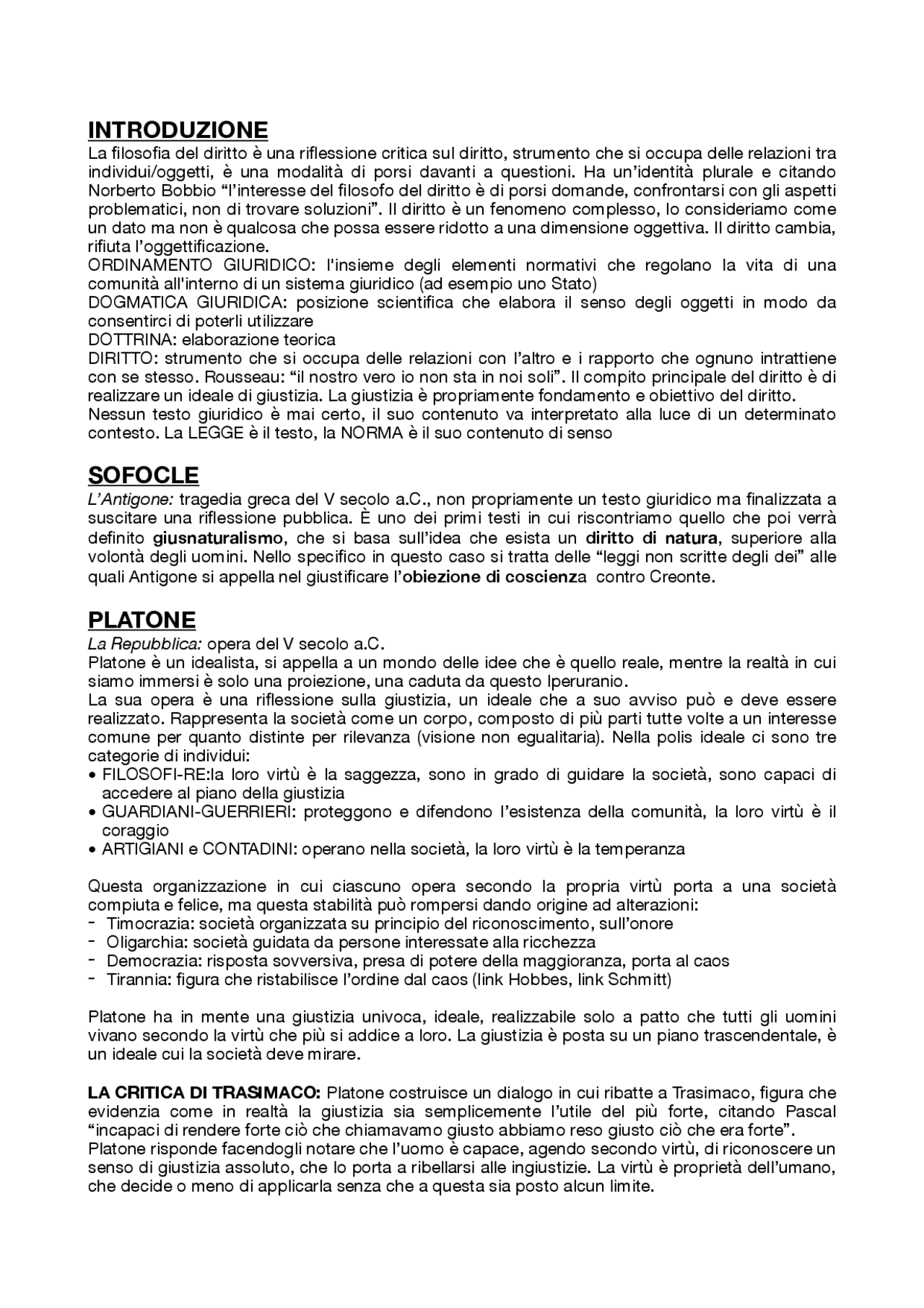 Appunti Sintetici Del Programma Desame Del Primo Semestre 202223