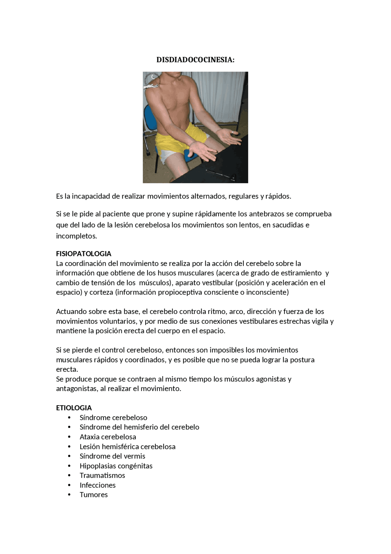 DISDIADOCOCINESIA, FISIOPATOLOGIA | Esquemas y mapas conceptuales de ...