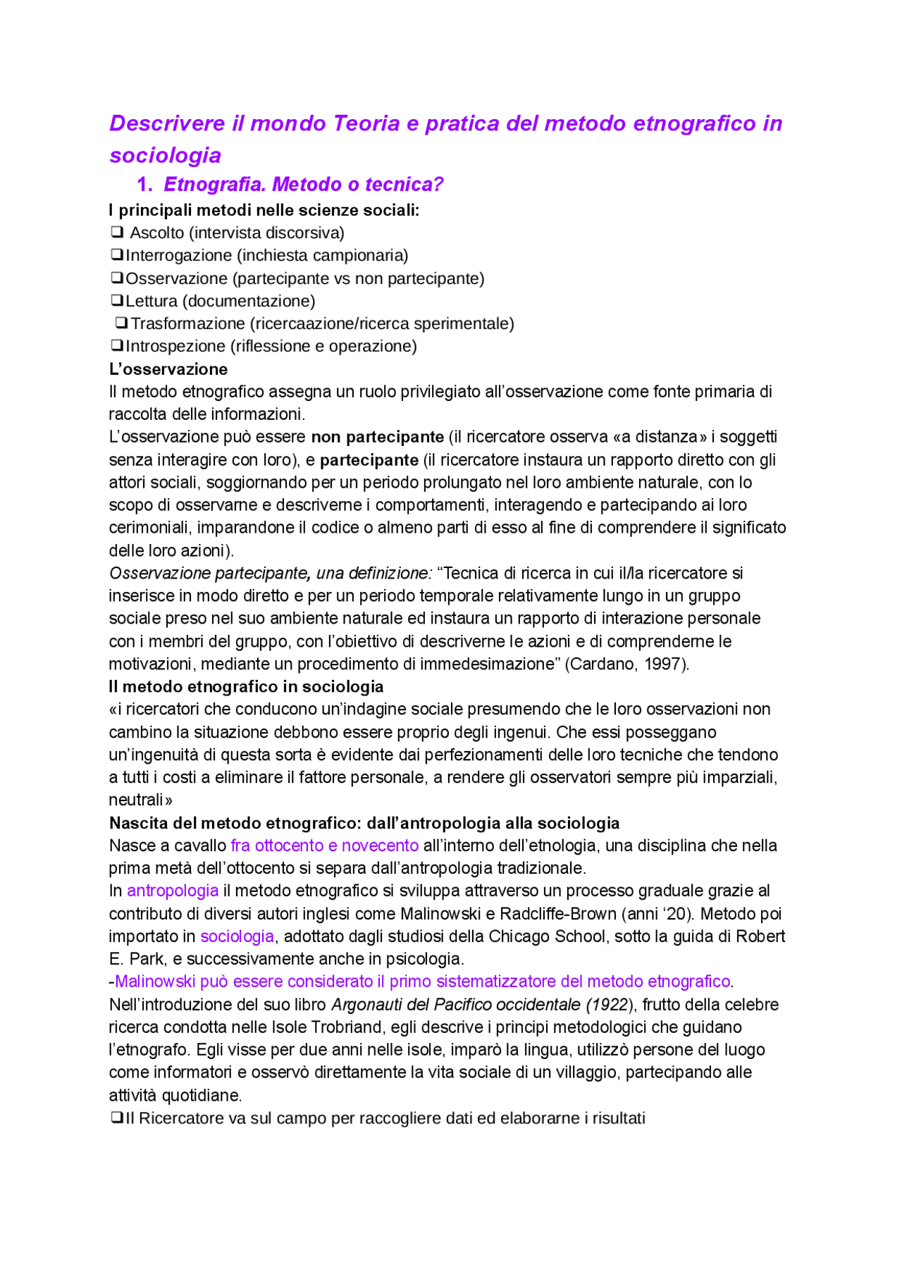 Metodologie Delle Scienze Della Comunicazione Sintesi Del Corso Di