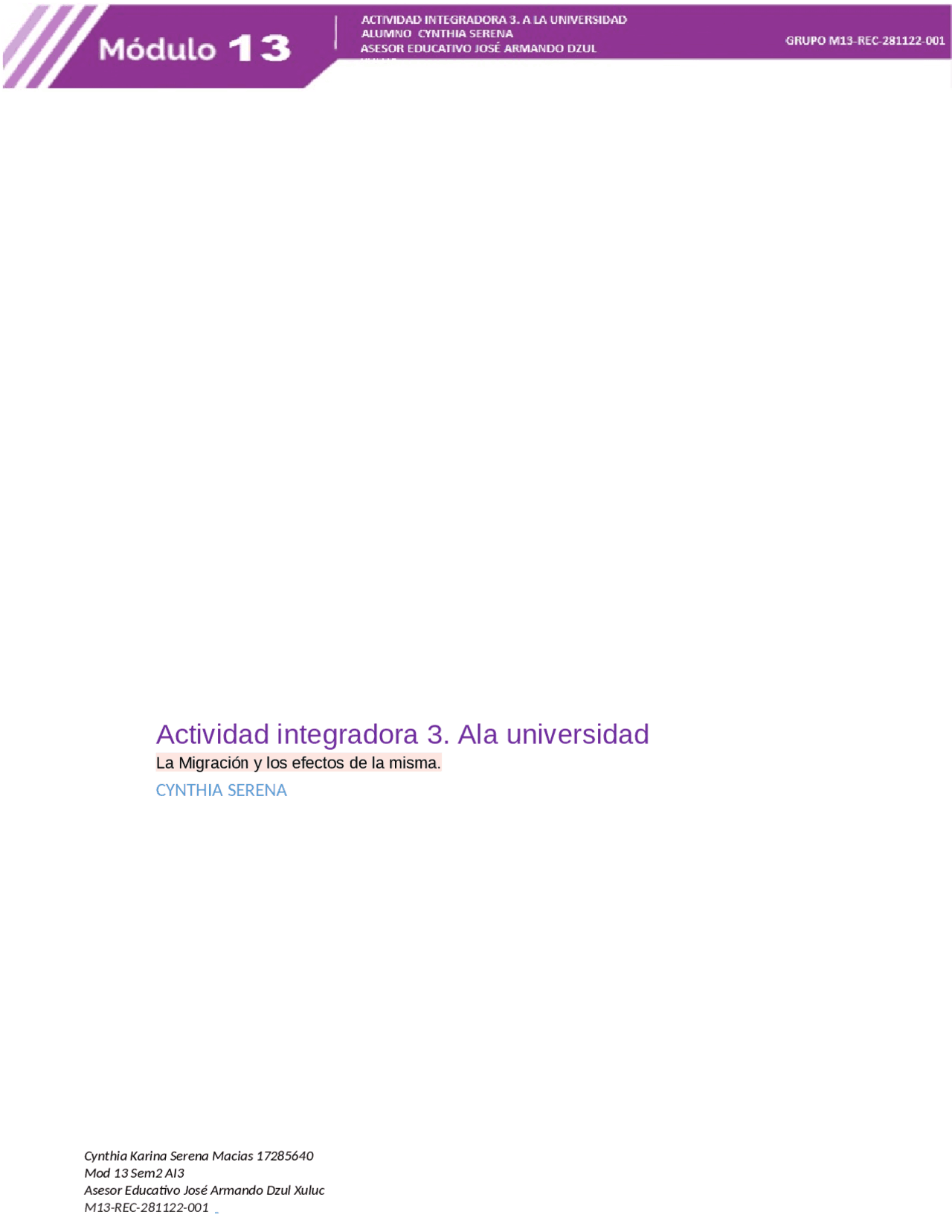 Modulo 13 semana 2 actividad integradora 3 | Guías, Proyectos, Investigaciones de Matemáticas ...