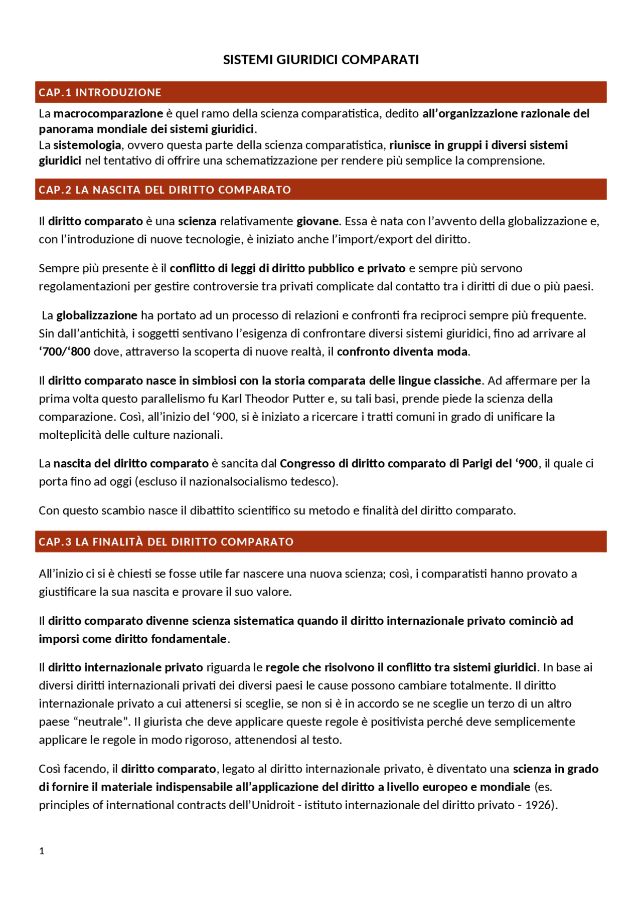 Sistemi Giuridici Comparati Appunti Di Sistemi Giuridici Comparati