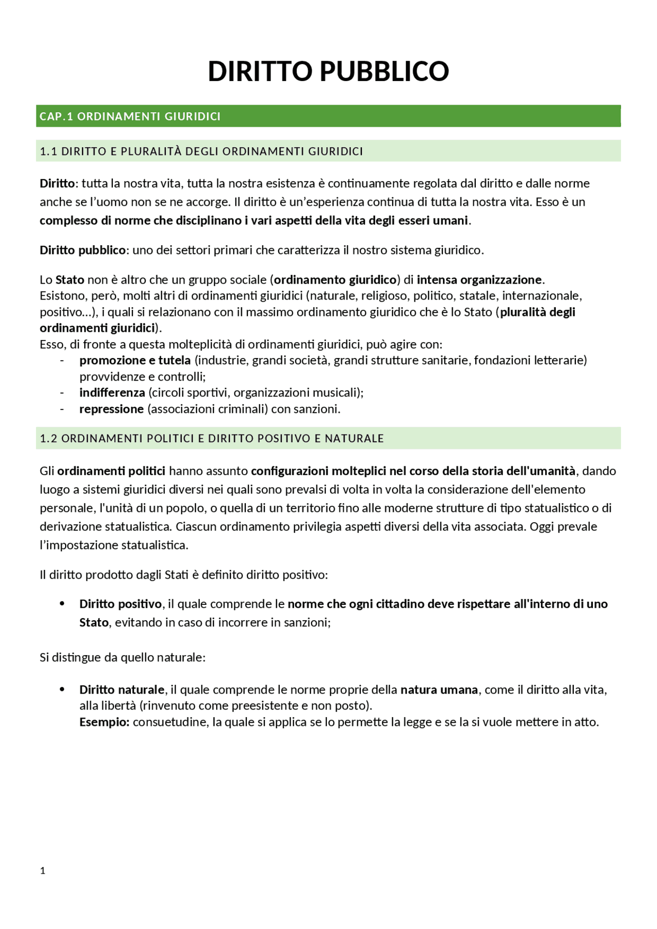 DIRITTO PUBBLICO - completo | Appunti di Diritto Pubblico | Docsity