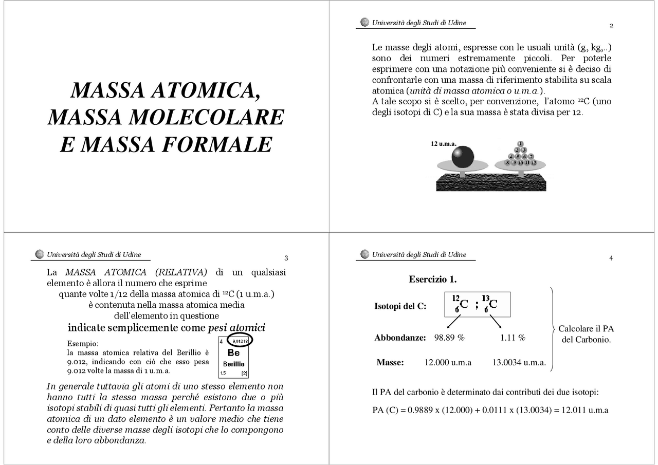 Esercitazione Chimica 1 Esercizi Di Chimica Docsity