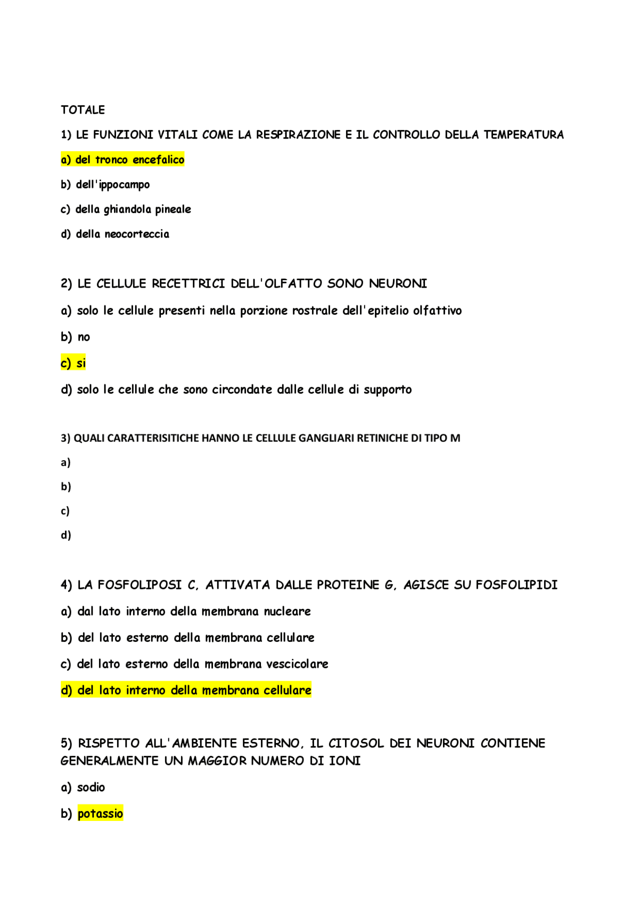 Domande Esame Totale Schemi E Mappe Concettuali Di Psicobiologia