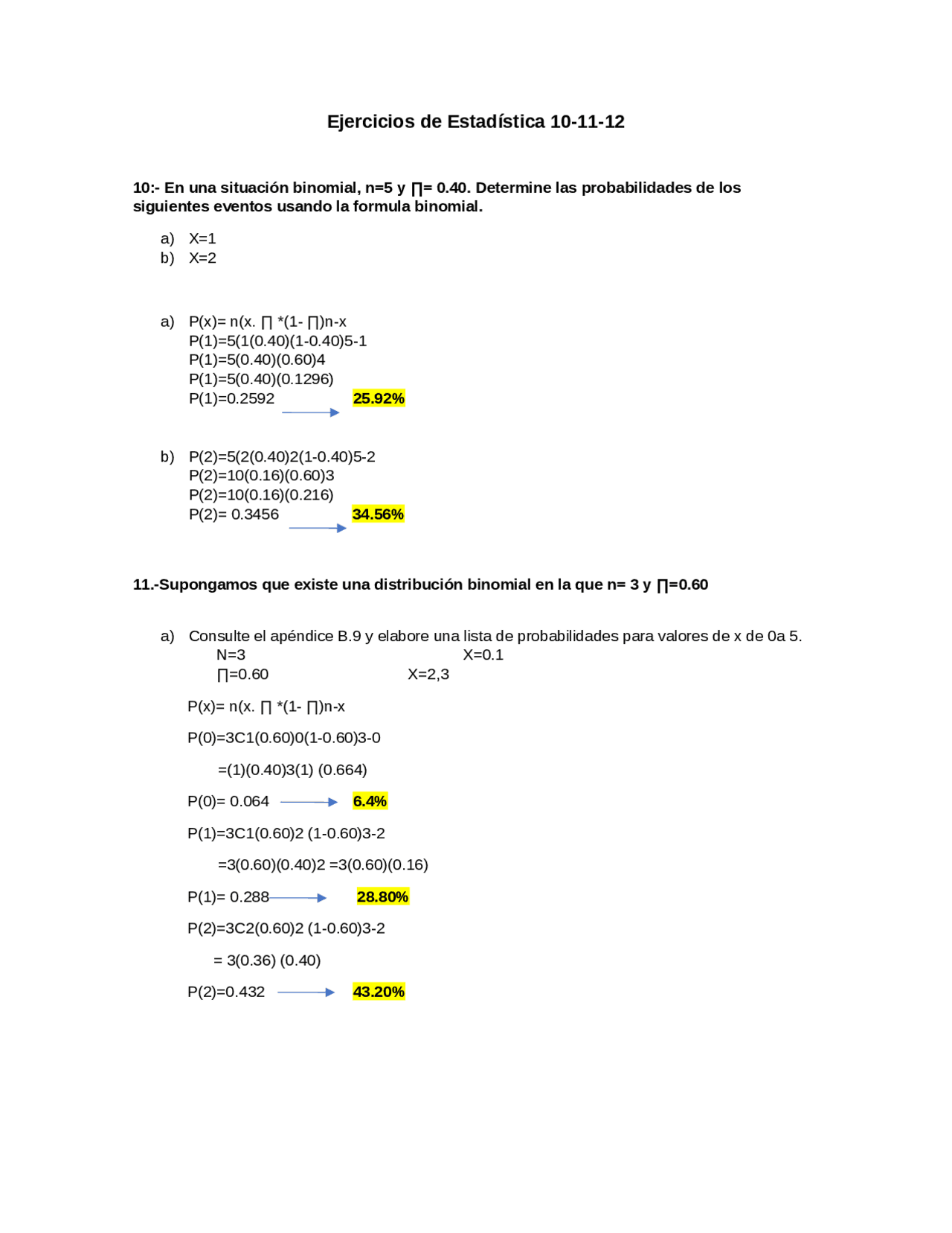Ejercicios De Estadistica Ejercicios De Estadística Docsity