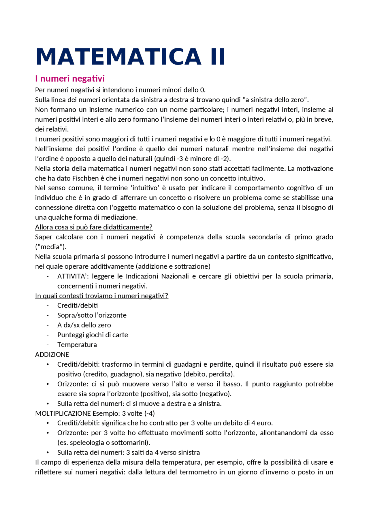 Appunti Di Matematica 2 Appunti Di Matematica Generale Docsity