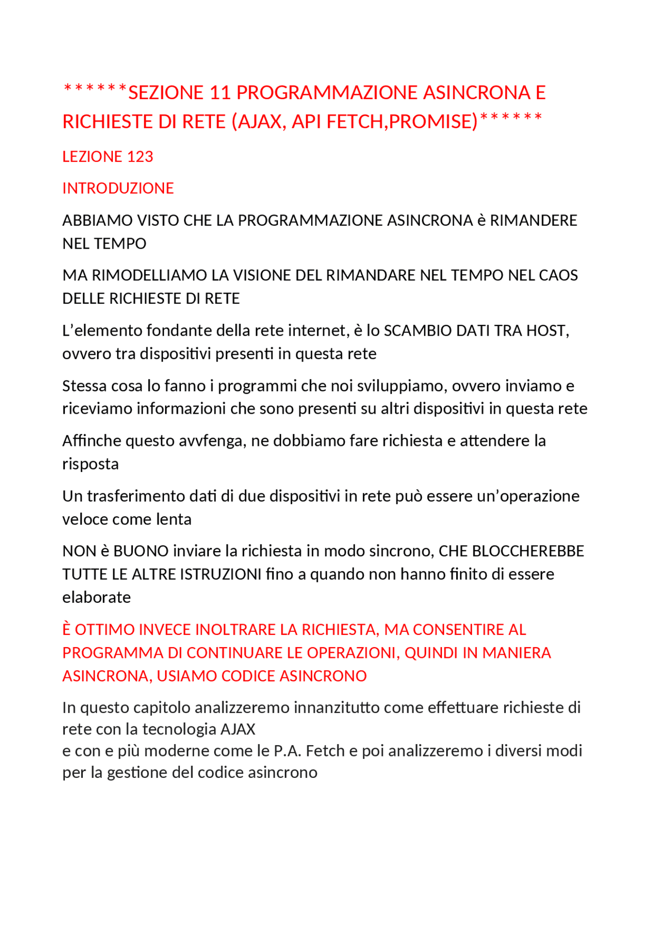 Javascript asincrono | Schemi e mappe concettuali di Elementi di ...