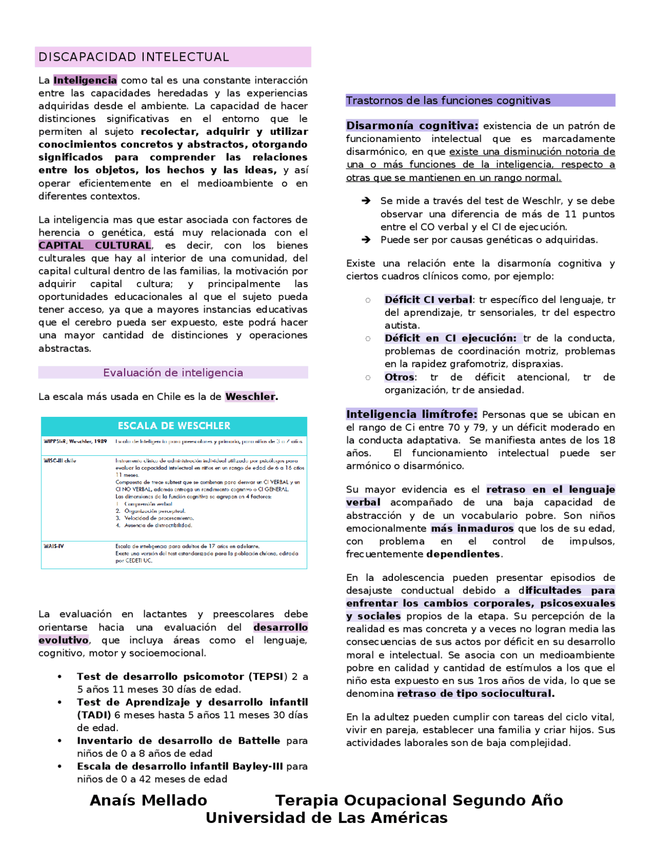 Discapacidad Intelectual Resúmenes De Psicología Docsity