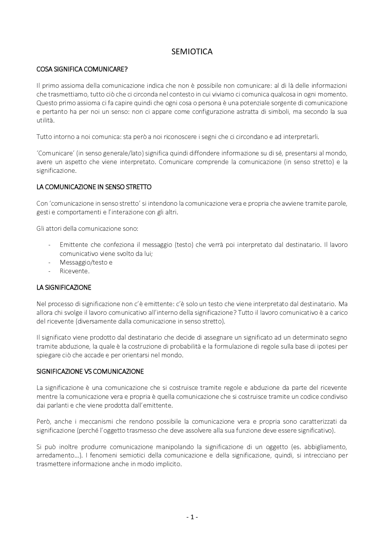 Appunti Semiotica Prof Vender Univr Appunti Di Semiotica Docsity