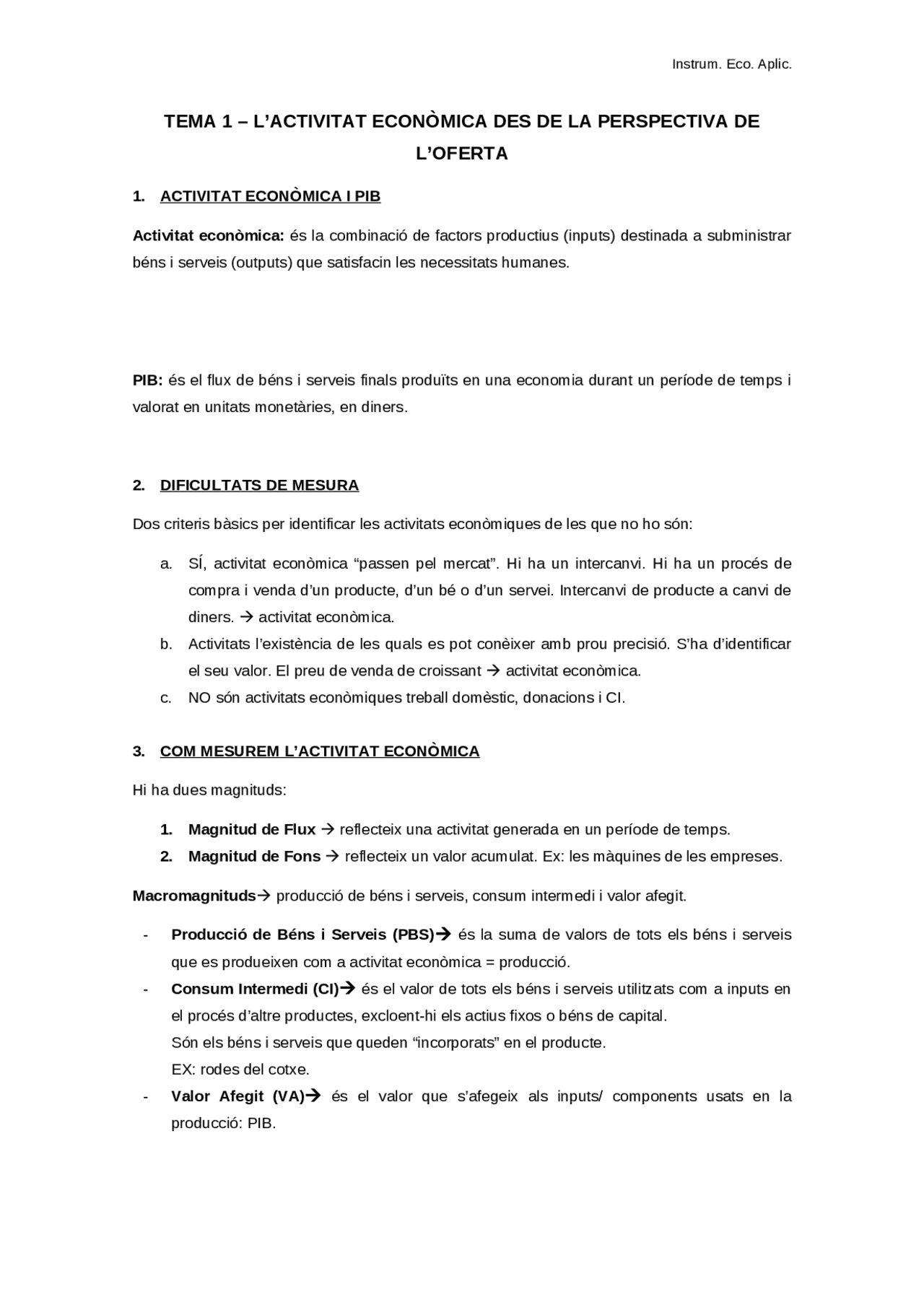 Apunts Tema 1 Instruments Economia Aplicada Resúmenes De Economía