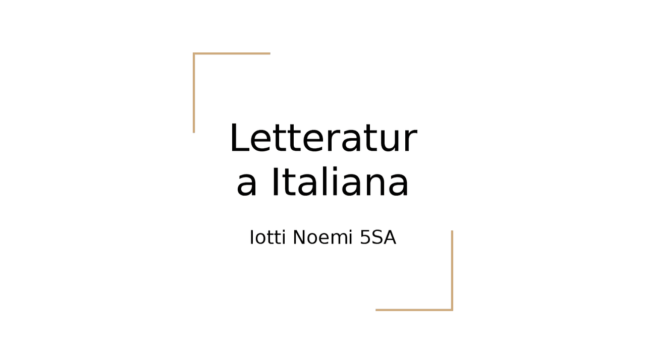 Riassunto letteratura italiana | Slides of Italian | Docsity