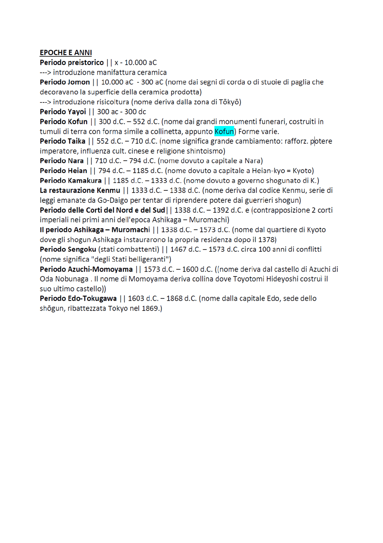 Lista Periodi Storia Del Giappone 1 Schemi E Mappe Concettuali Di