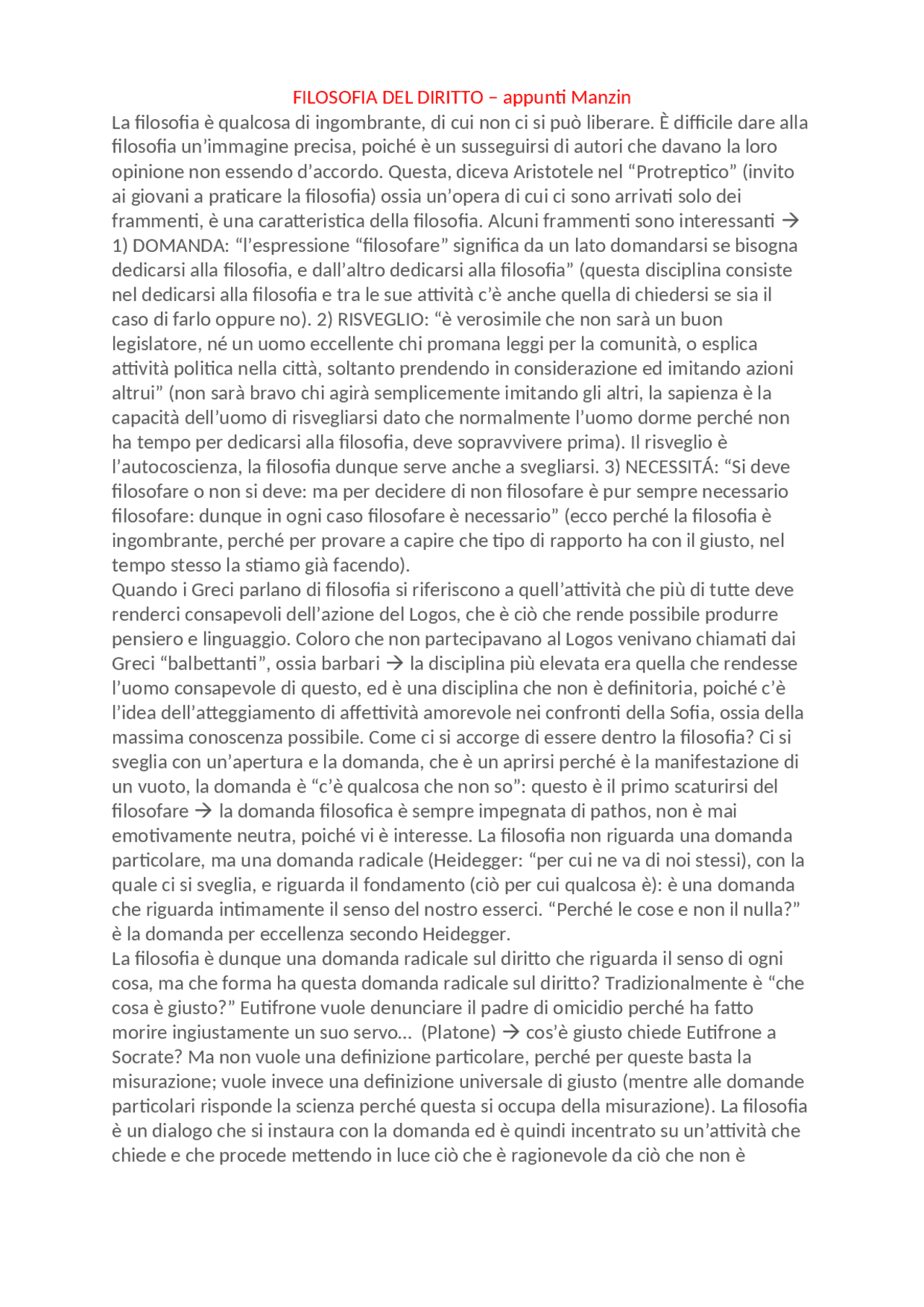 Filosofia Del Diritto Appunti Di Filosofia Del Diritto Docsity