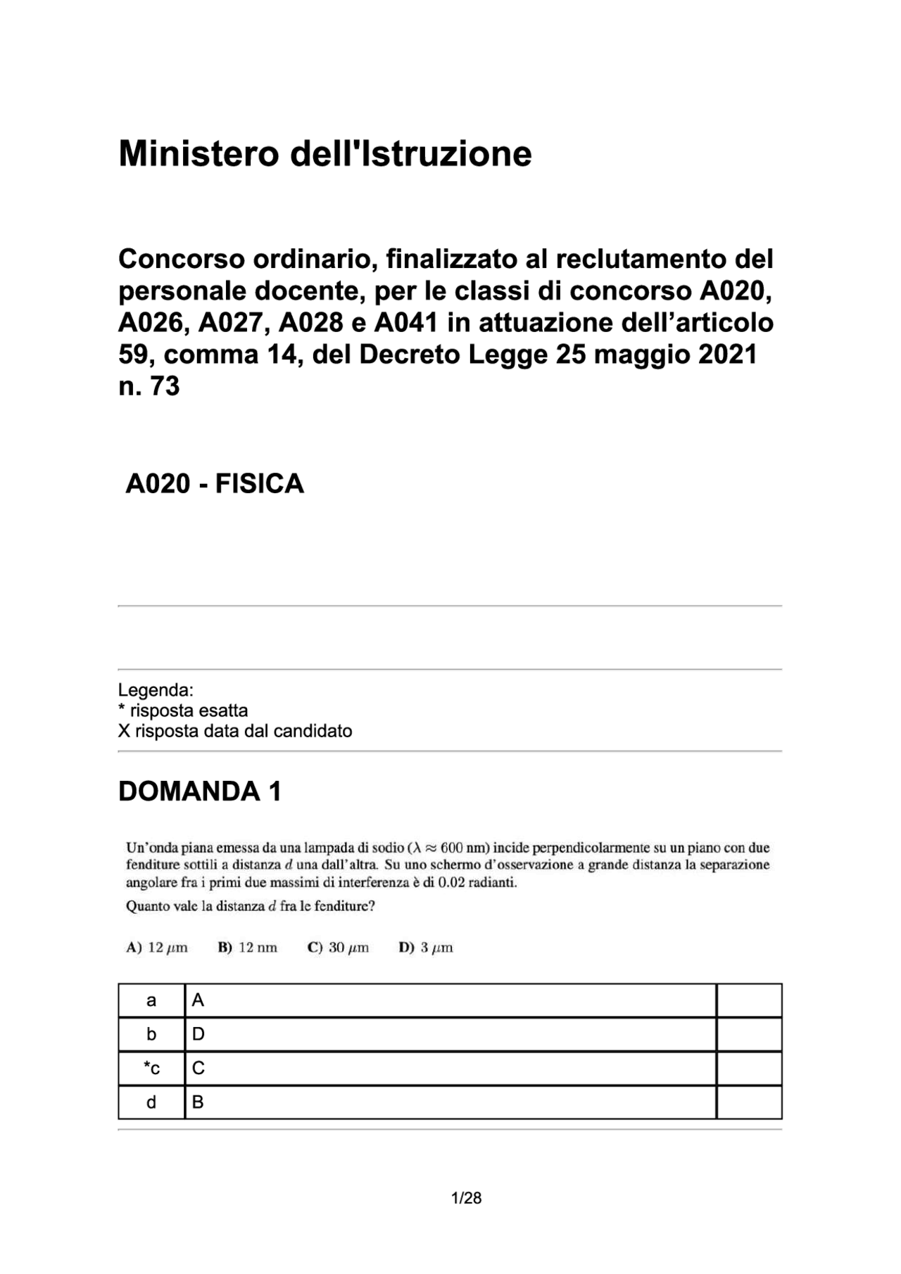 Raccolta Tracce Prova Scritta Concorso Stem 2021 Scuola Prove Desame