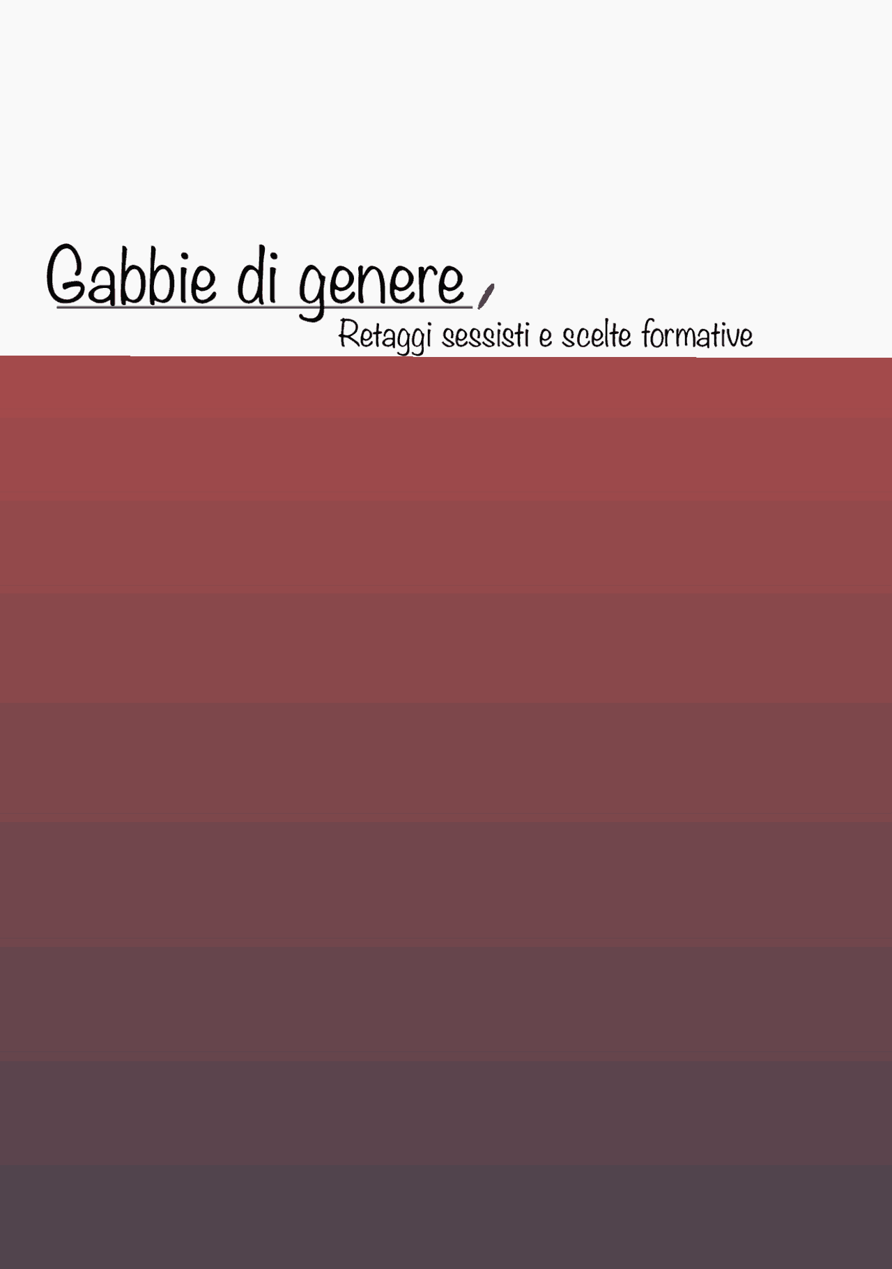 Gabbie Di Genere Retaggi Sessisti E Scelte Formative Appunti Di