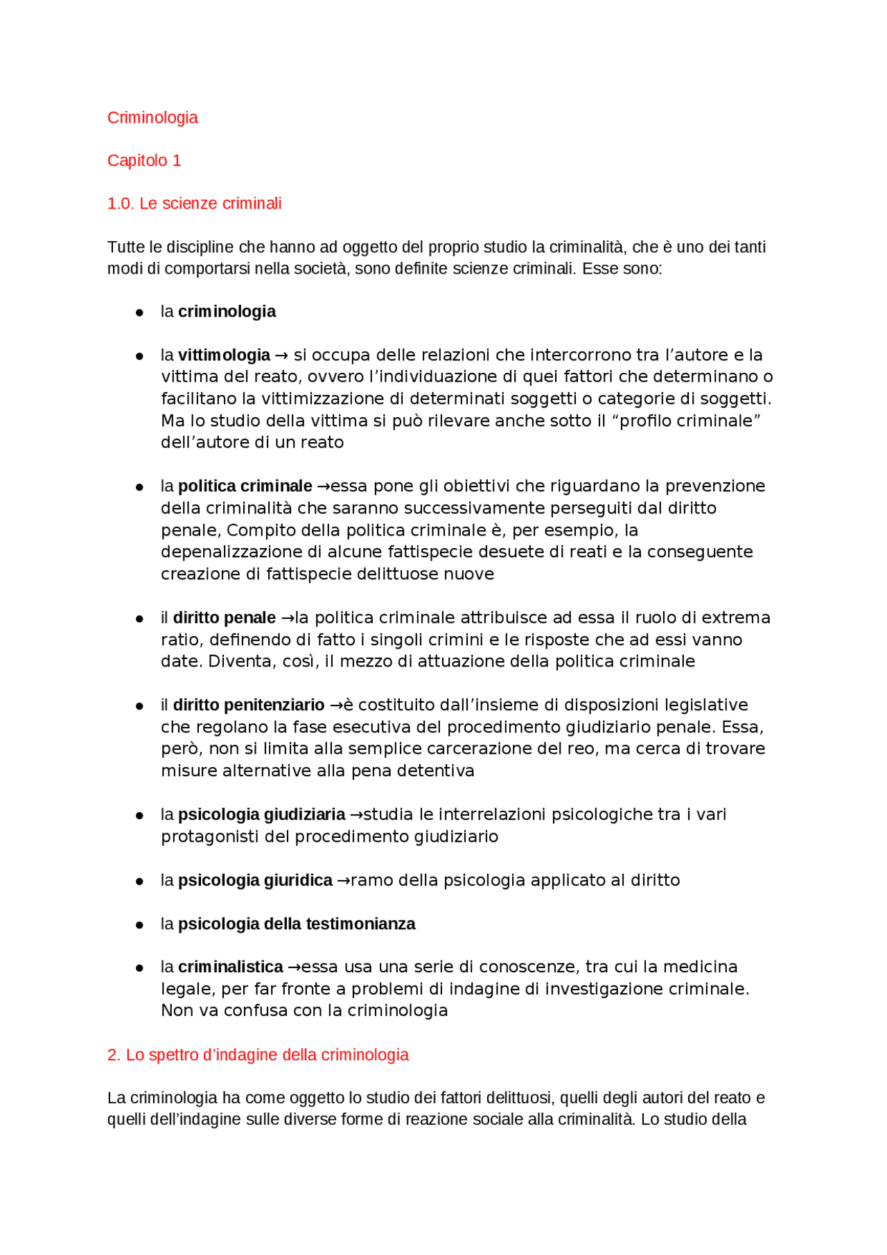 Compendio Di Criminologia Sintesi Del Corso Di Criminologia Docsity