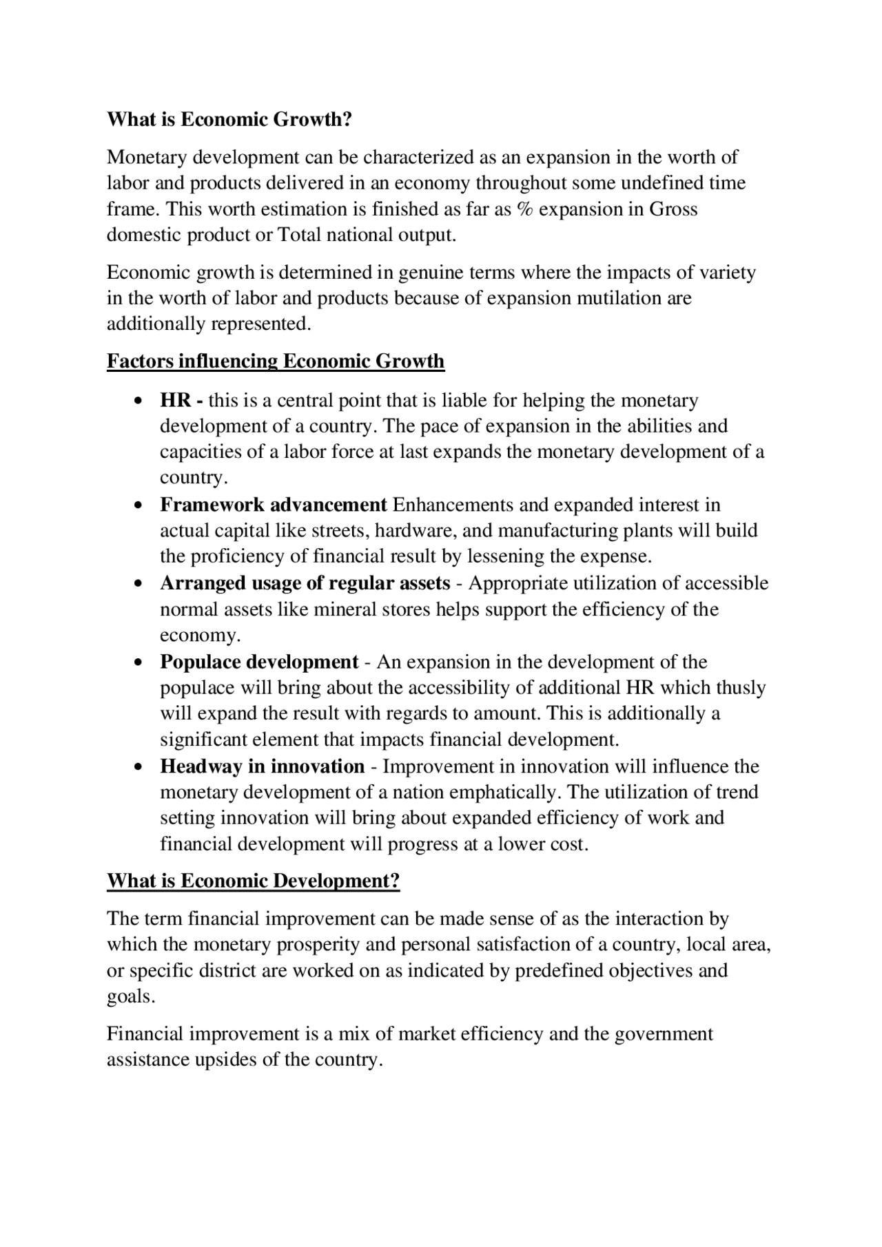 Detailed study about economic_growth | Lecture notes Economics | Docsity