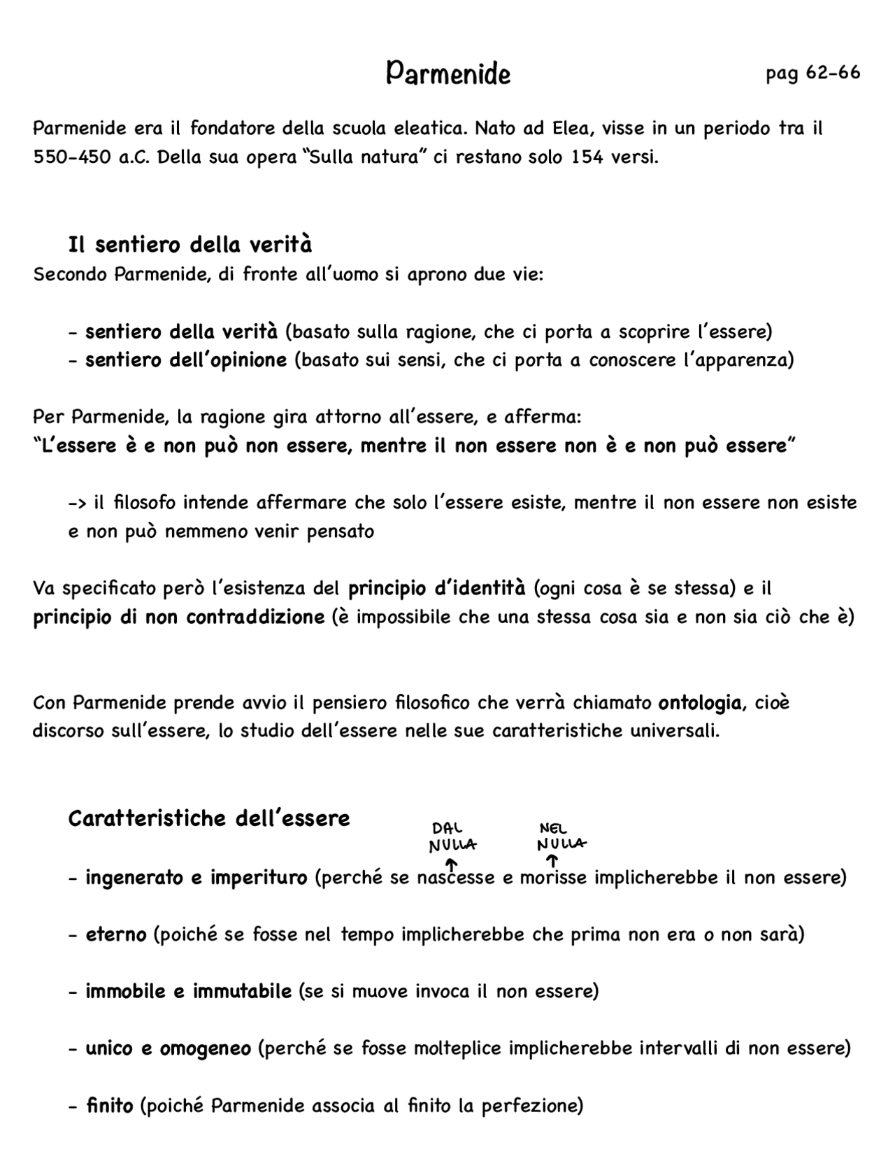 Parmenide e il suo pensiero | Schemi e mappe concettuali di Filosofia ...