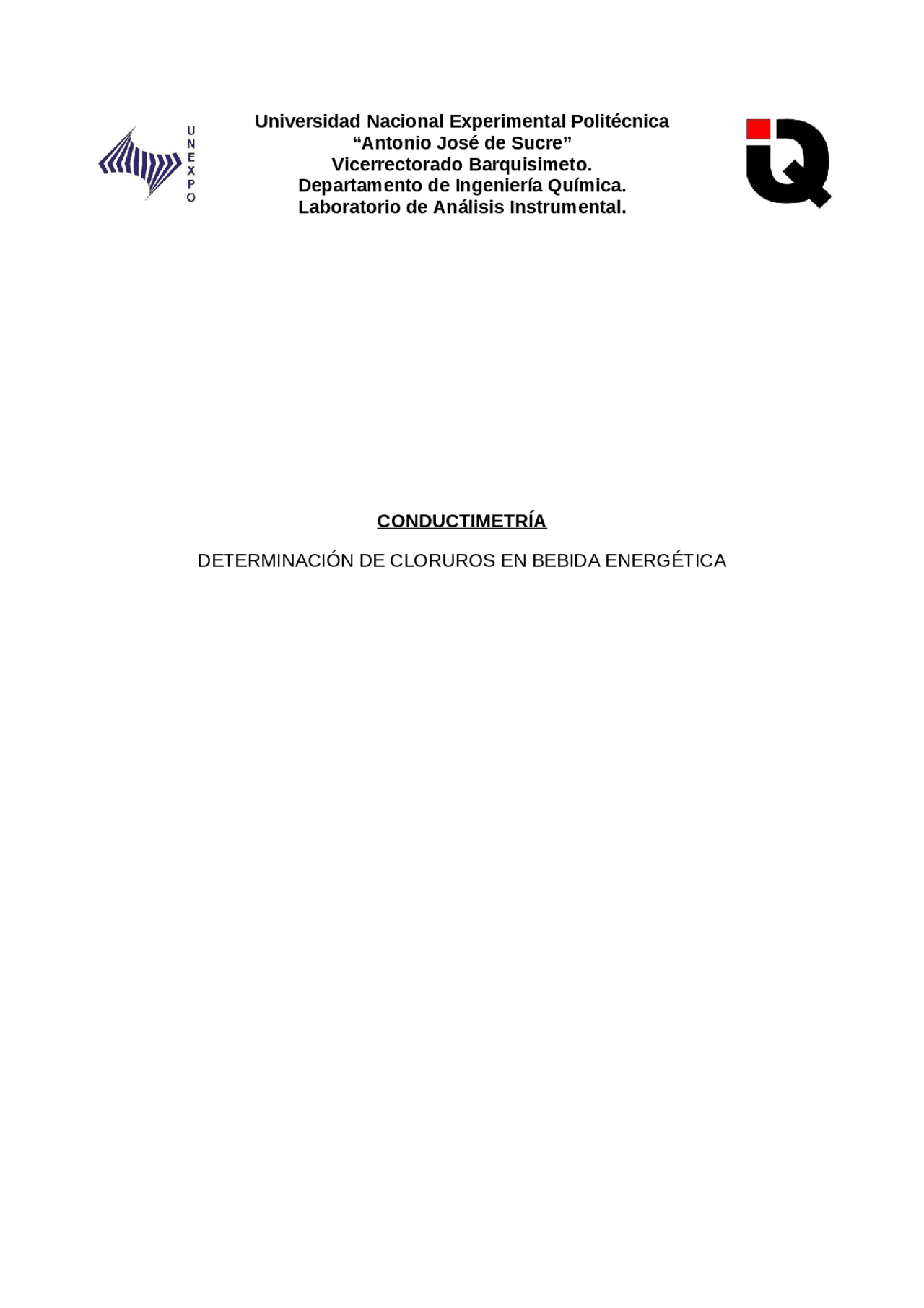 La conductimetría es una técnica instrumental que tiene como objeto ...