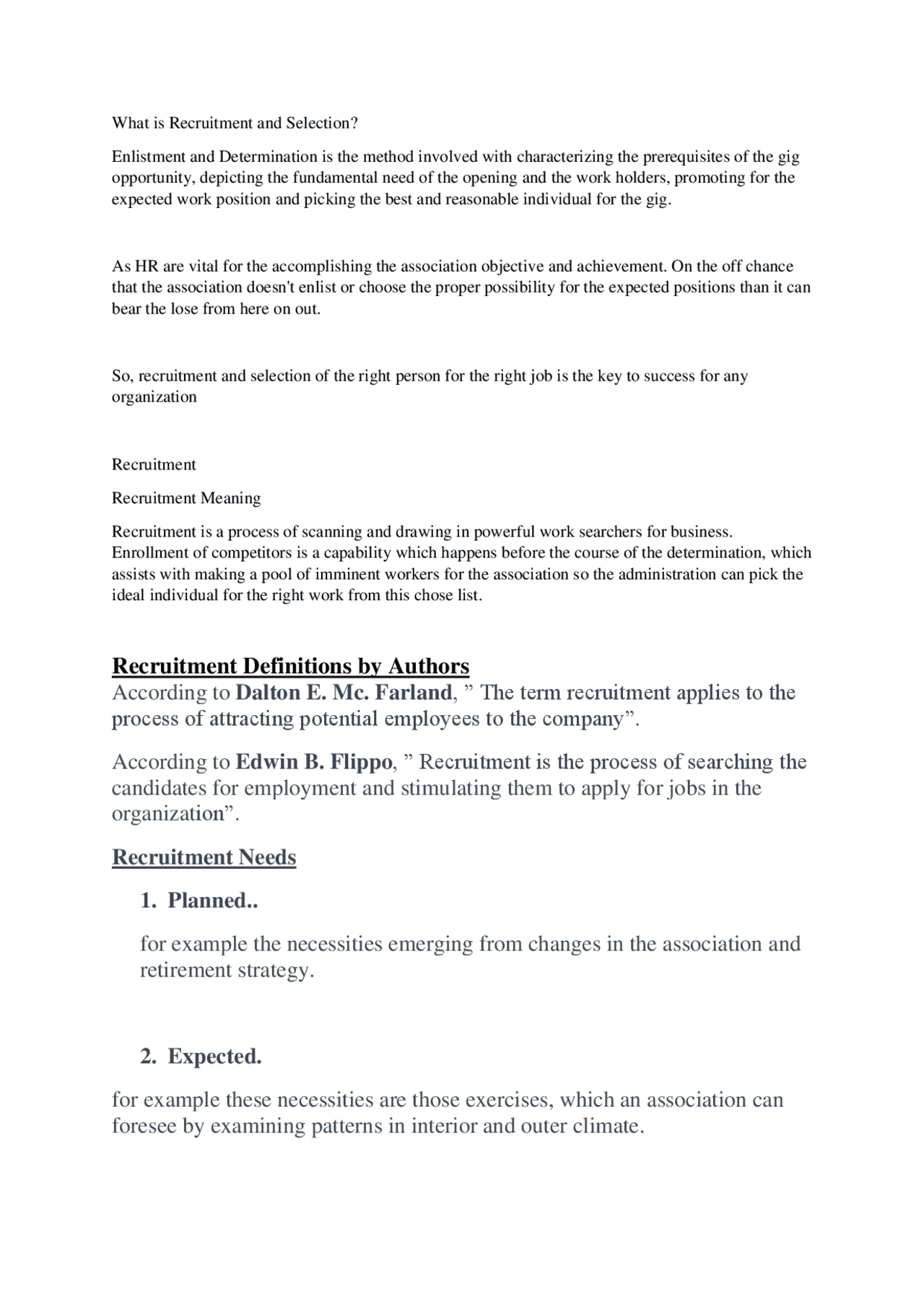 What_is_recruitment_and_selection | Lecture notes Management ...