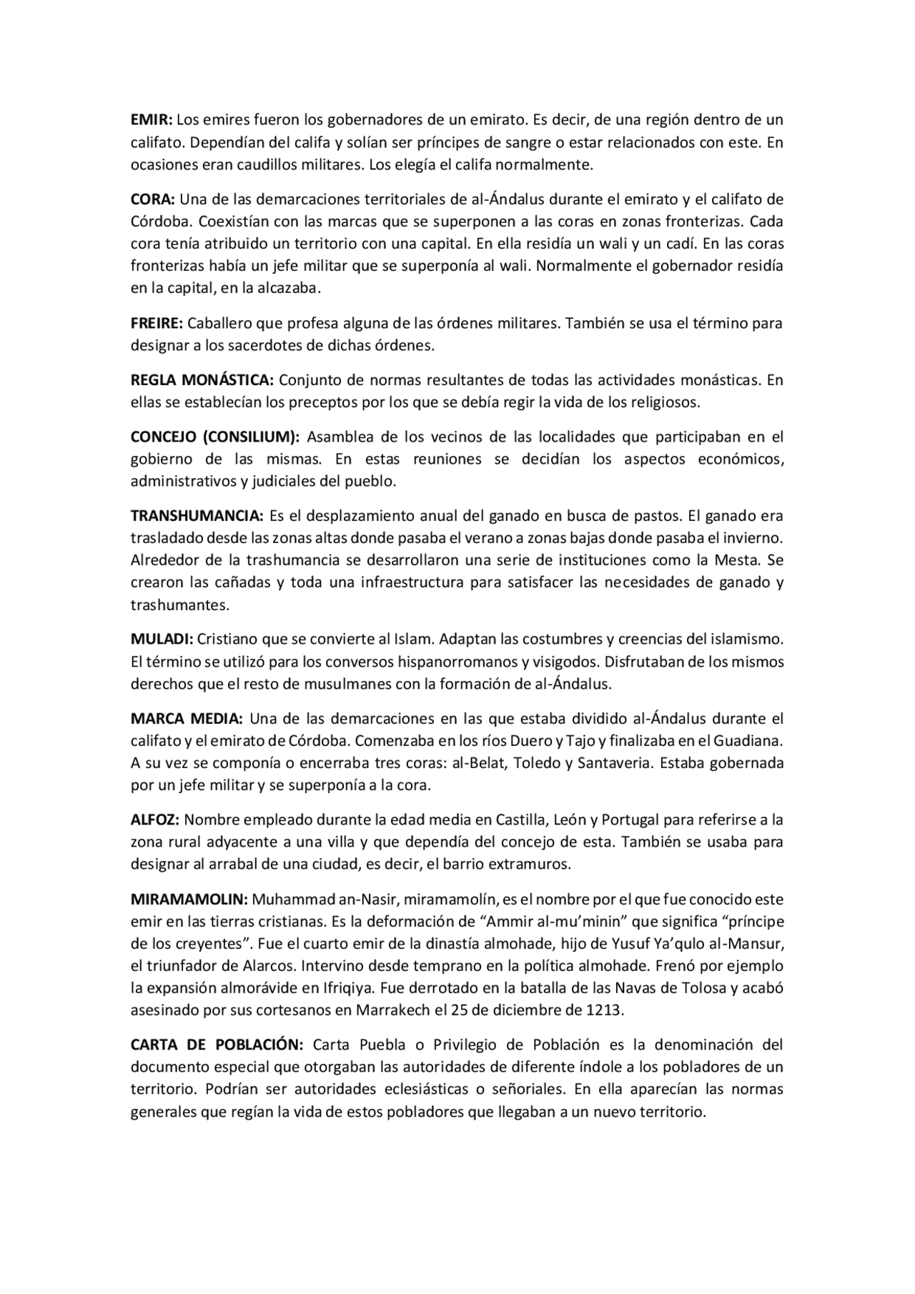 Glosario de conceptos breves para recalcar | Apuntes de Literatura ...