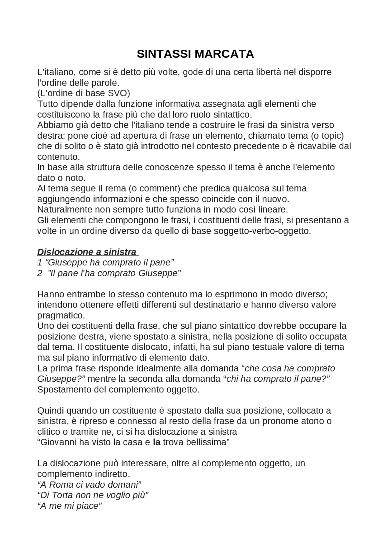 Sintassi marcata, un approfondimento indispensabile per concludere la conoscenza sintattic ...