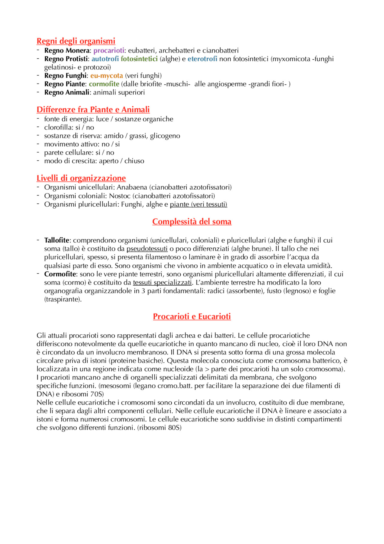 Botanica Generale 1 Appunti Di Botanica Generale Docsity