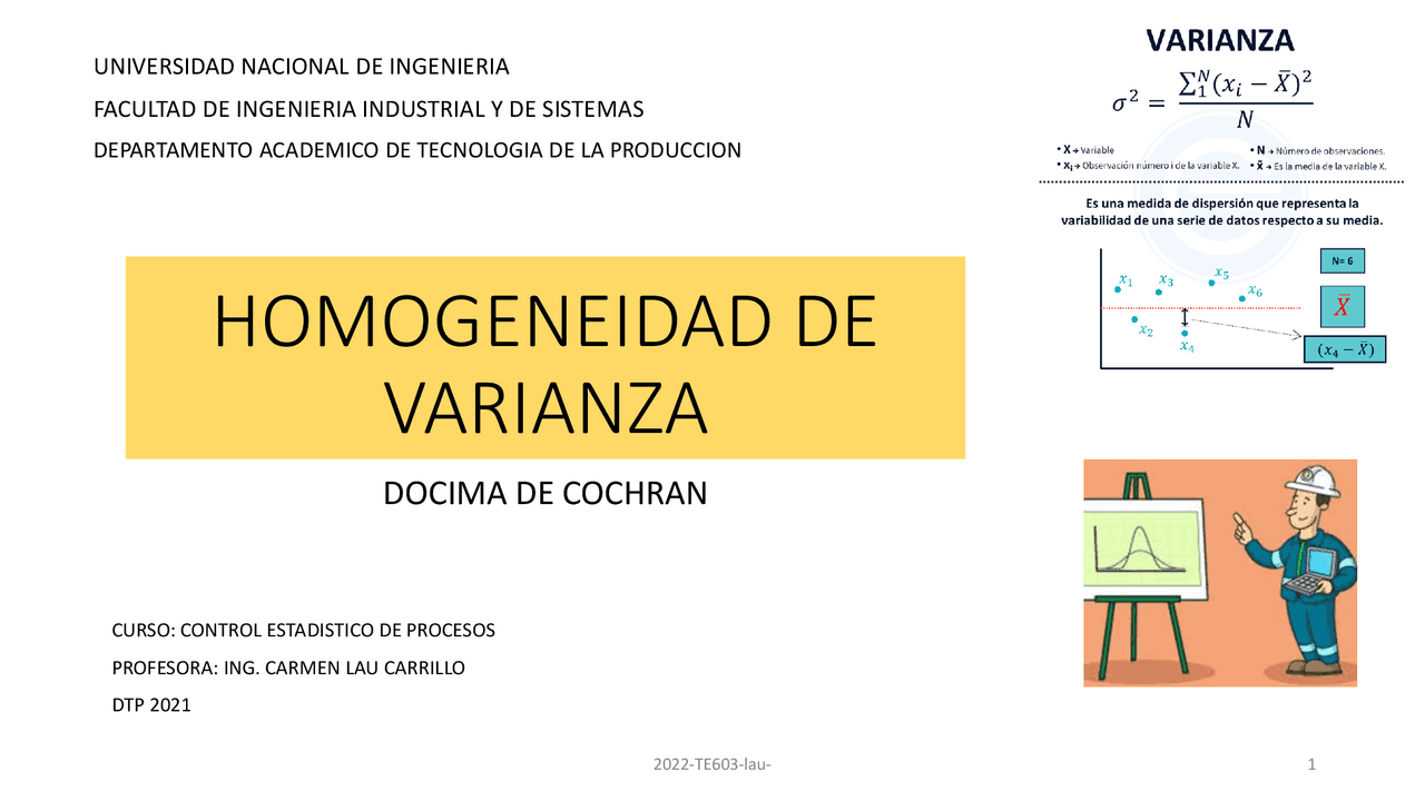 Homogeneidad variancias | Apuntes de Estadística | Docsity